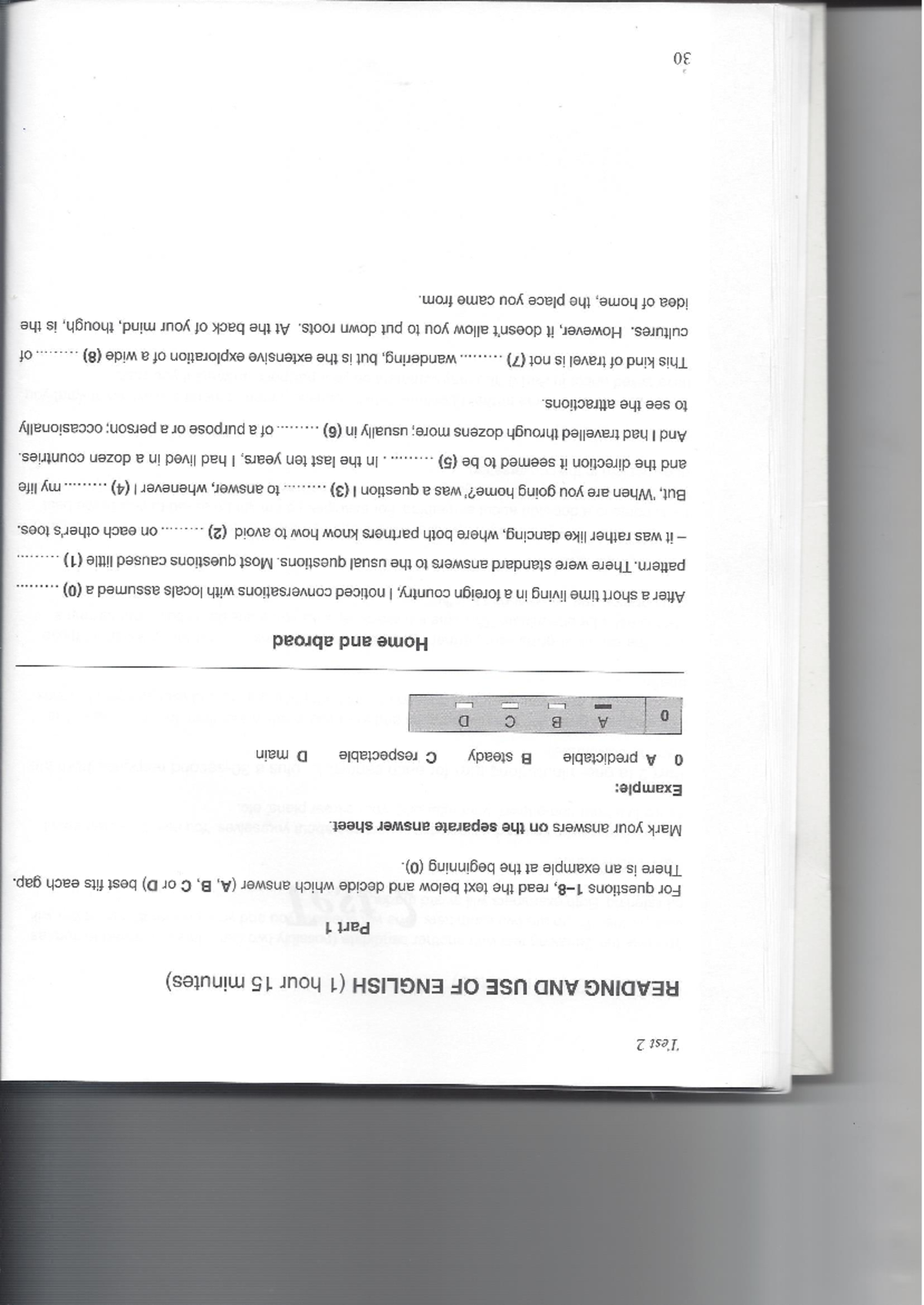 Test 2: Reading and Use of English Practice (1 Hour 15 Minutes) - Studocu