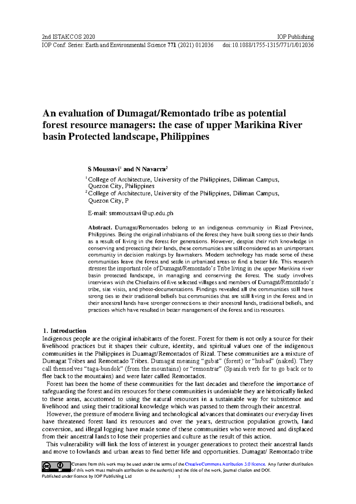 Evaluating Dumagat/Remontado Tribe as Forest Resource Managers: A Case ...