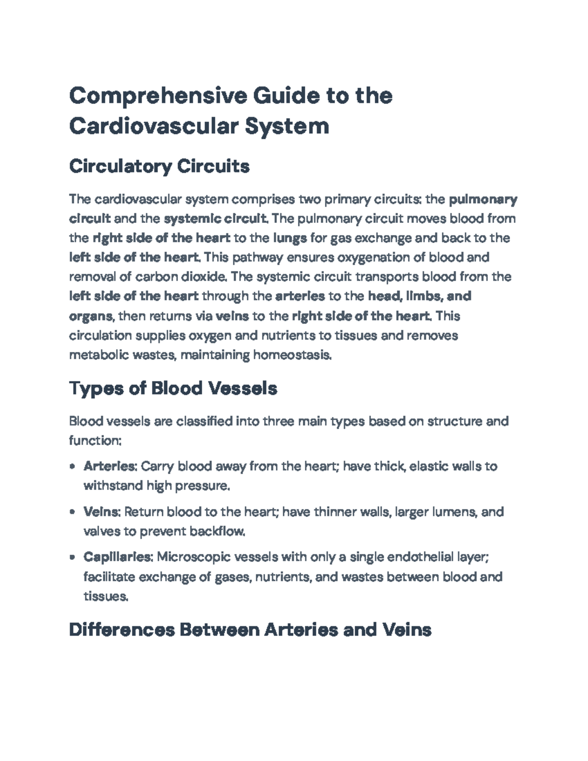 Comprehensive Overview of Cardiovascular System Mechanics and ...