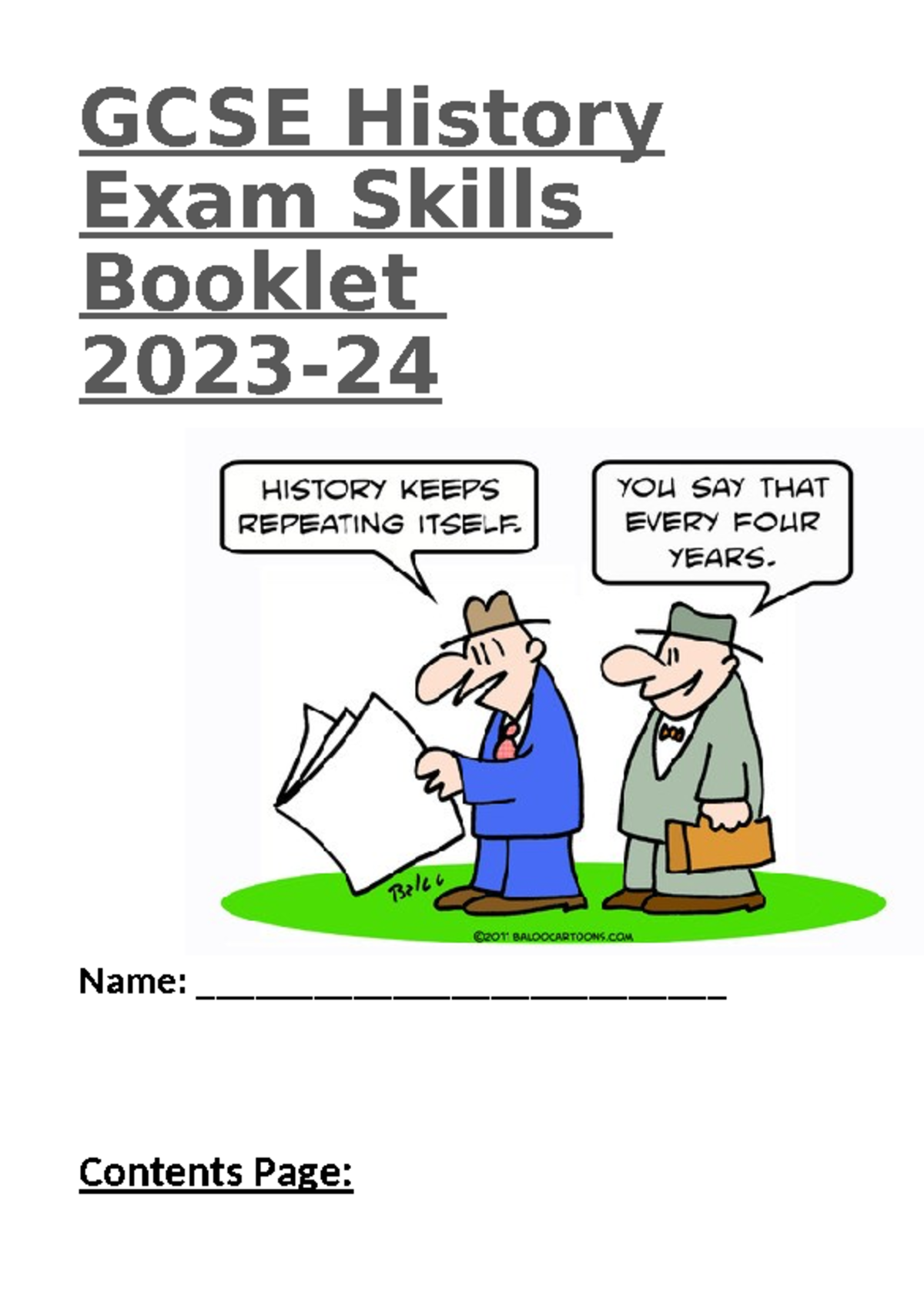 GCSE History Exam Skills Booklet - 2023 Version (Final Exam) - Studocu