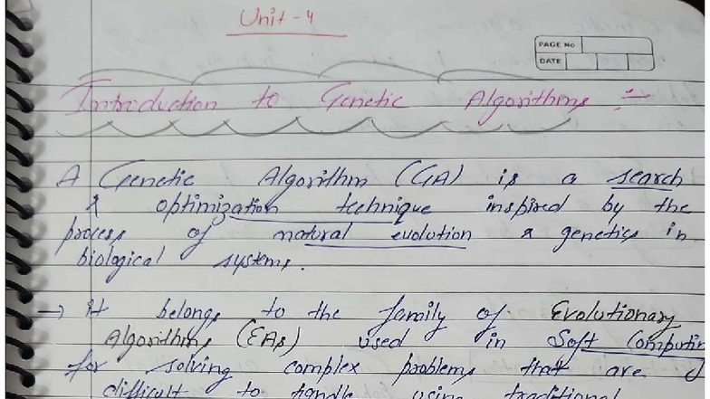 SC 4 - Introduction to Genetic Algorithms and Their Applications - Studocu