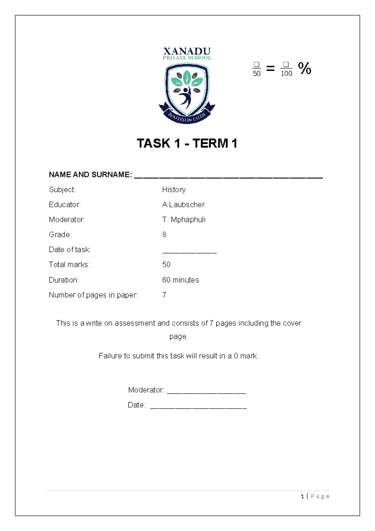 Grade 8 History - Term 1 Task 1 - Industrial Revolution Insights 2024 ...