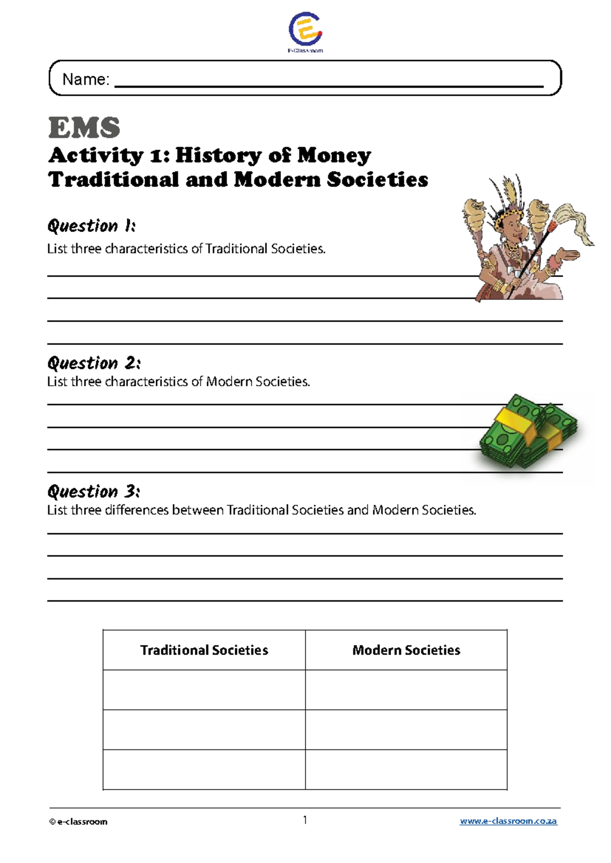 01 money traditional and modern societies - BEd101 - © e-classroom 1 e ...