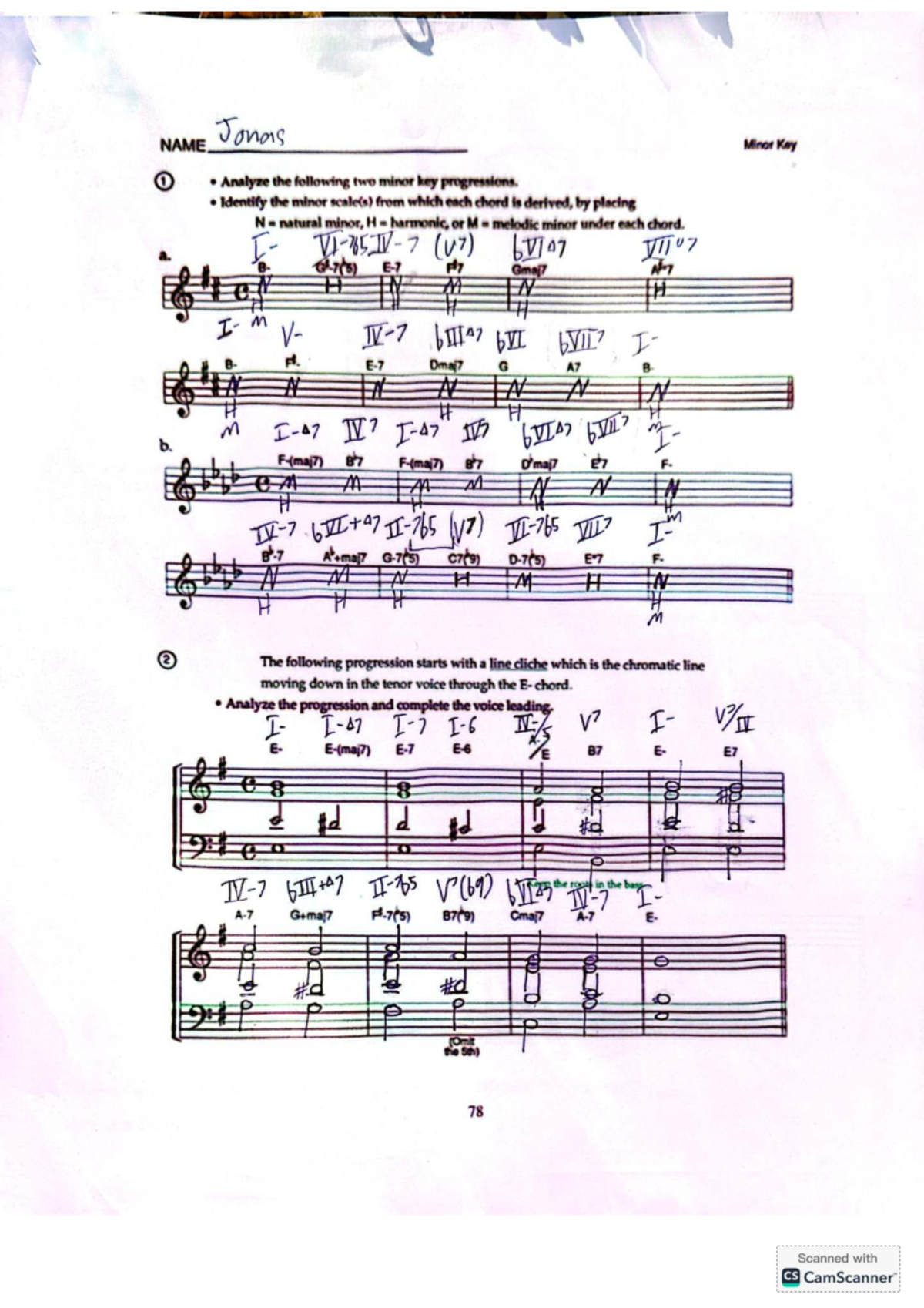 Analysis of Minor Key Progressions - Music Theory 101 - Studocu