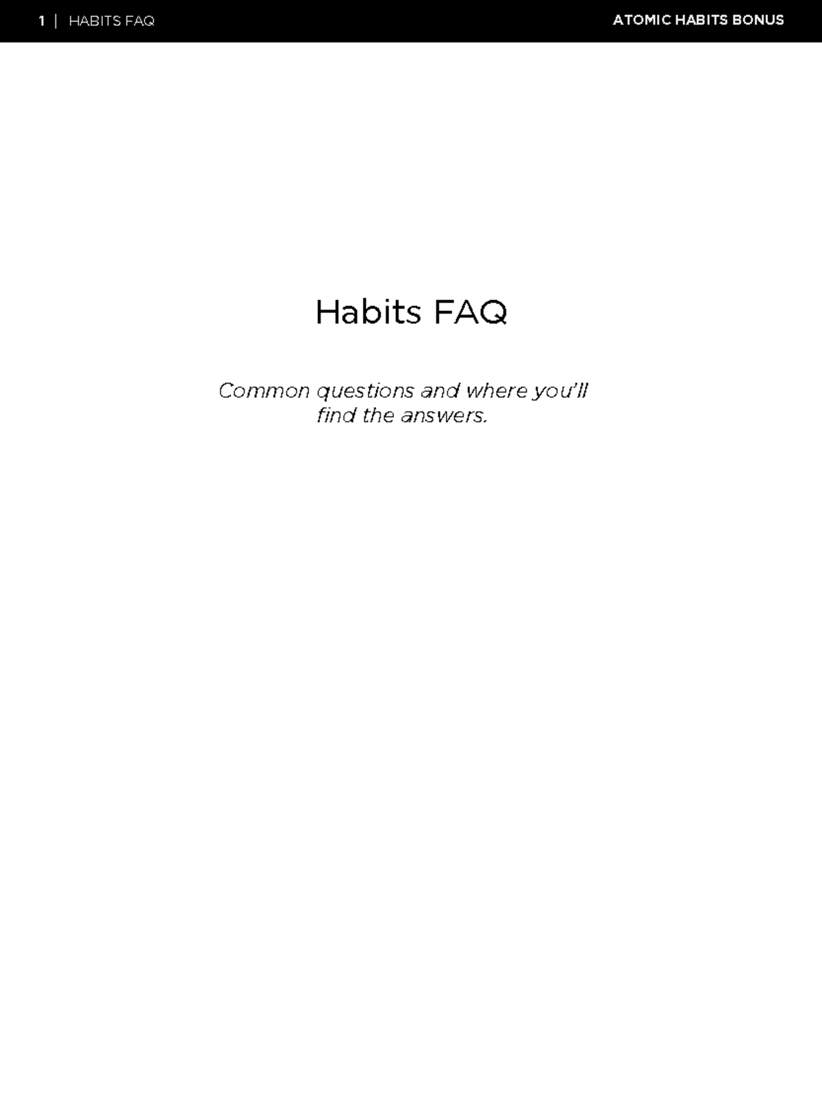 Atomic Habits FAQ: Key Insights and Strategies for Habit Formation ...