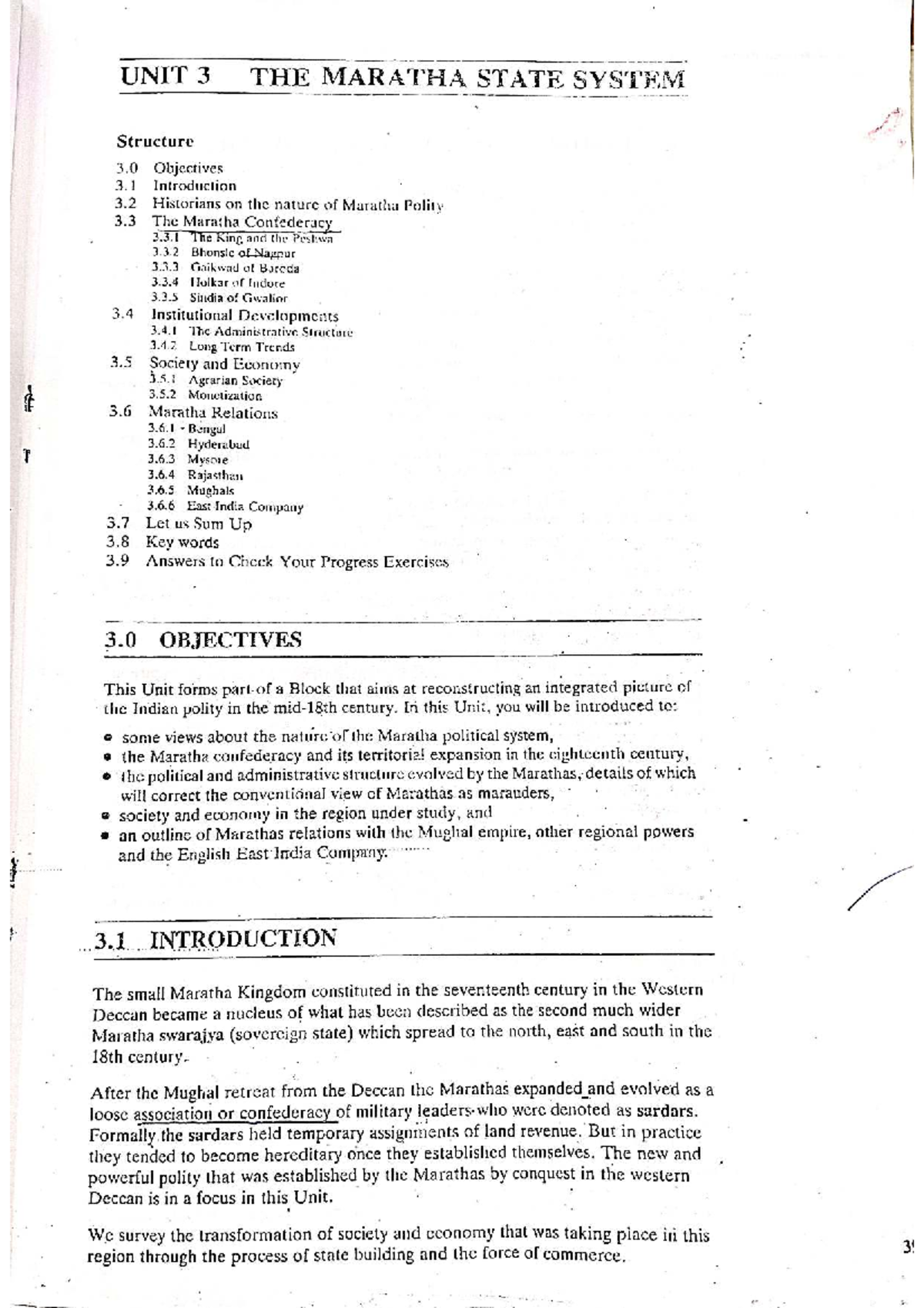 UNIT 3: THE MARATHA STATE SYSTEM - Structure and Dynamics - Studocu