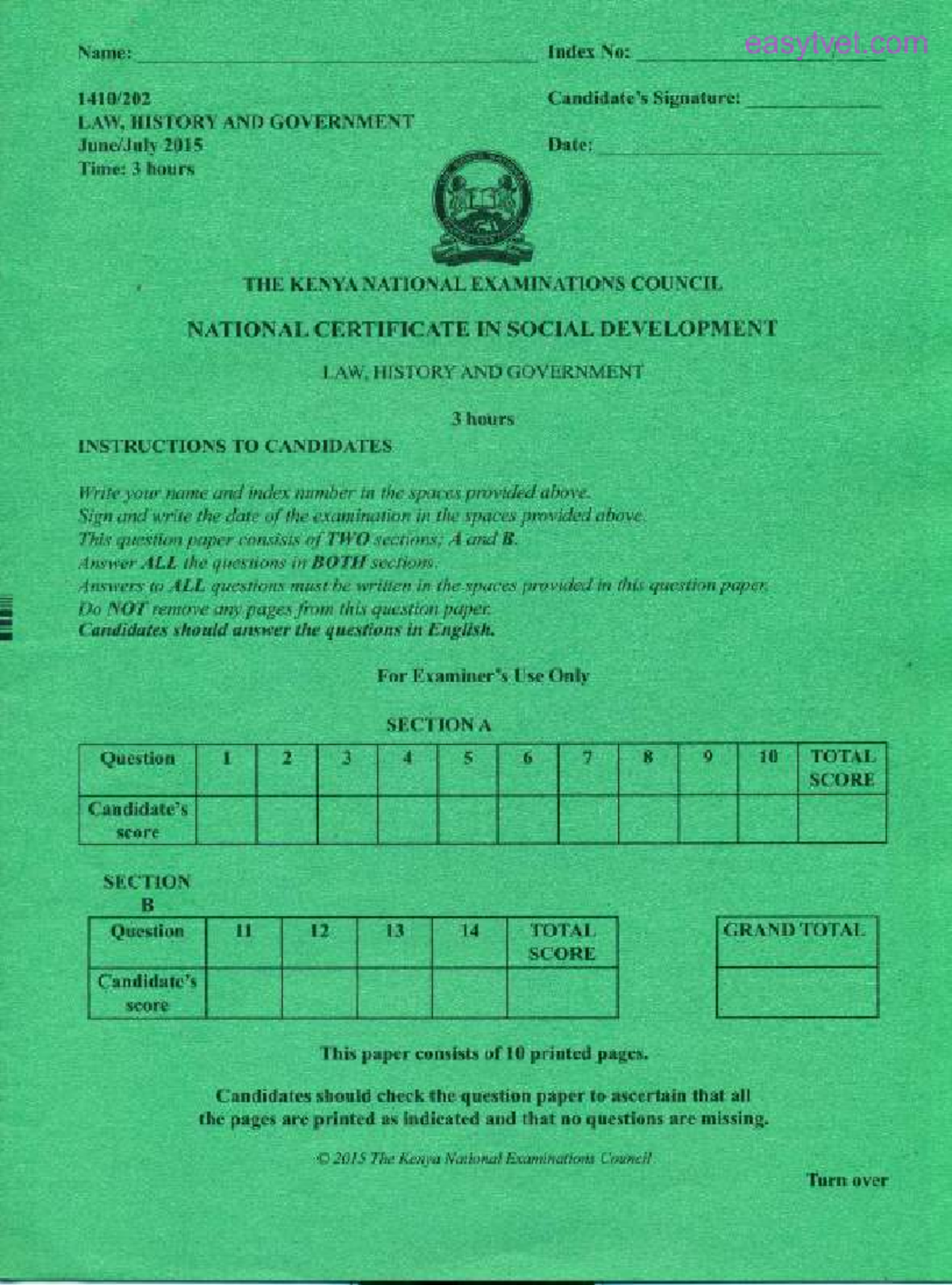 HIS & GOV KNEC EXM - 2015 Revision Guide for Candidates - Studocu