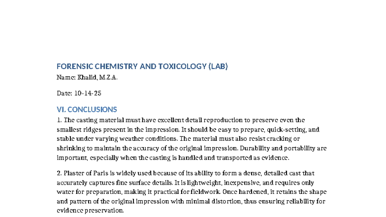 Forensic Chemistry & Toxicology Lab Report: Key Conclusions and ...