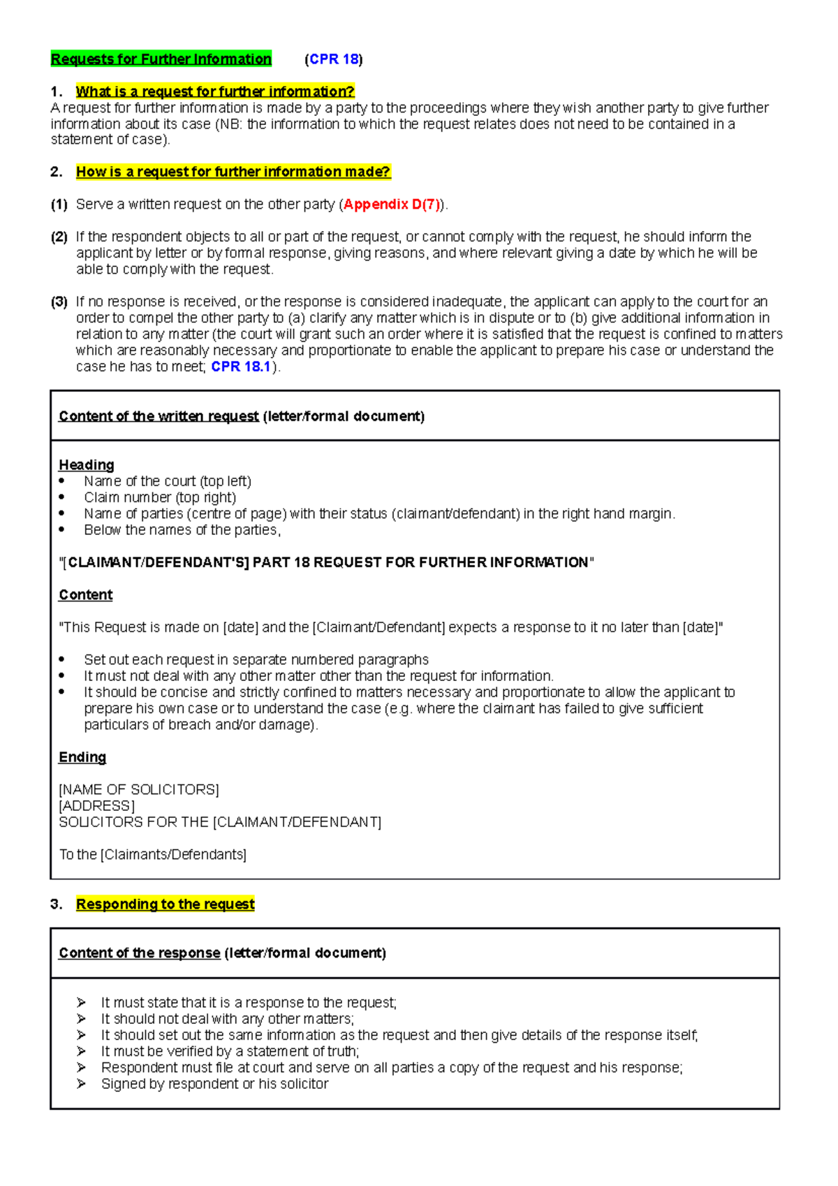 15. Requests for Further Information - What is a request for further ...