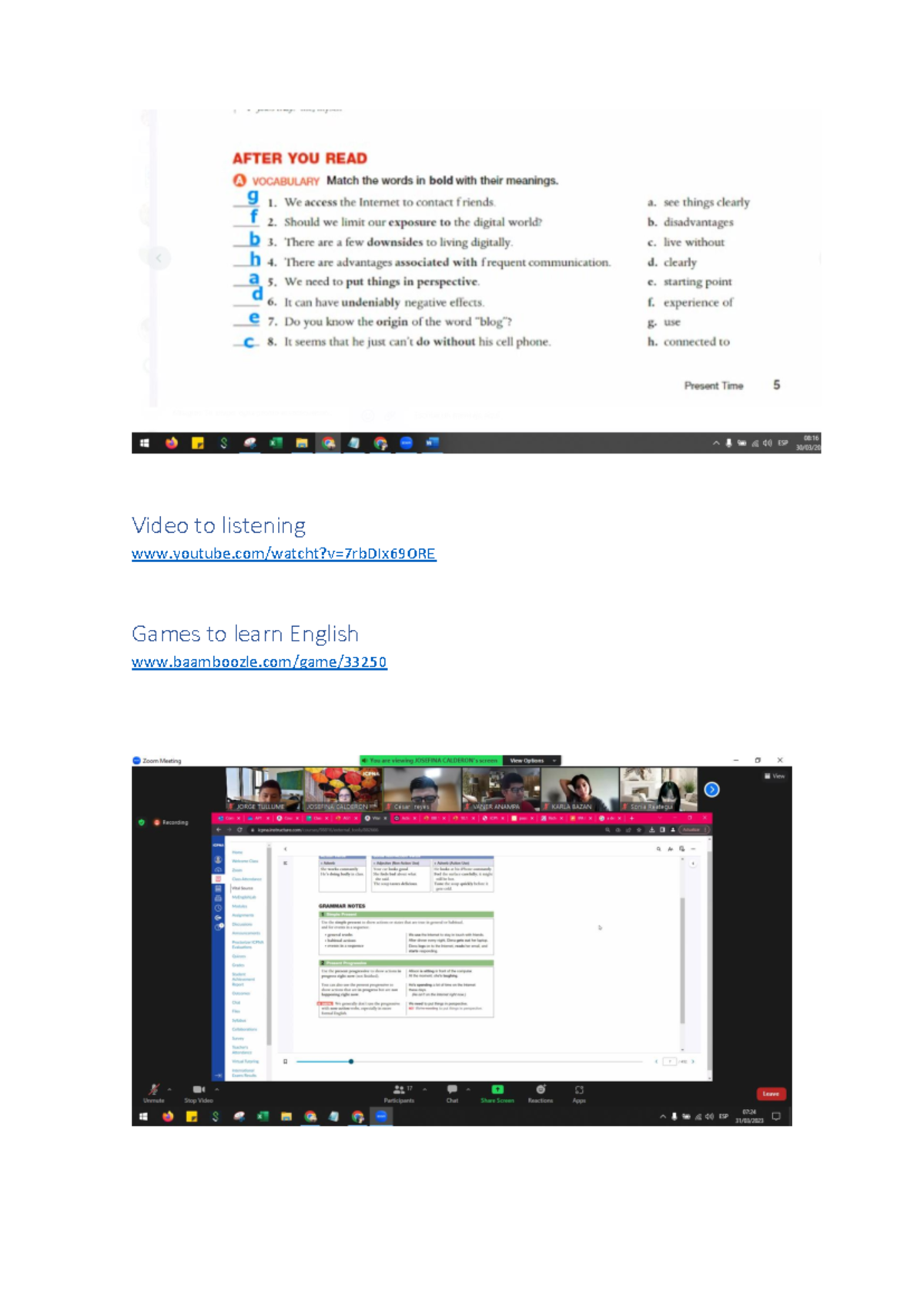 Advanced 04 - Video to listening youtube/watcht?v=7rbDIx69ORE Games to ...