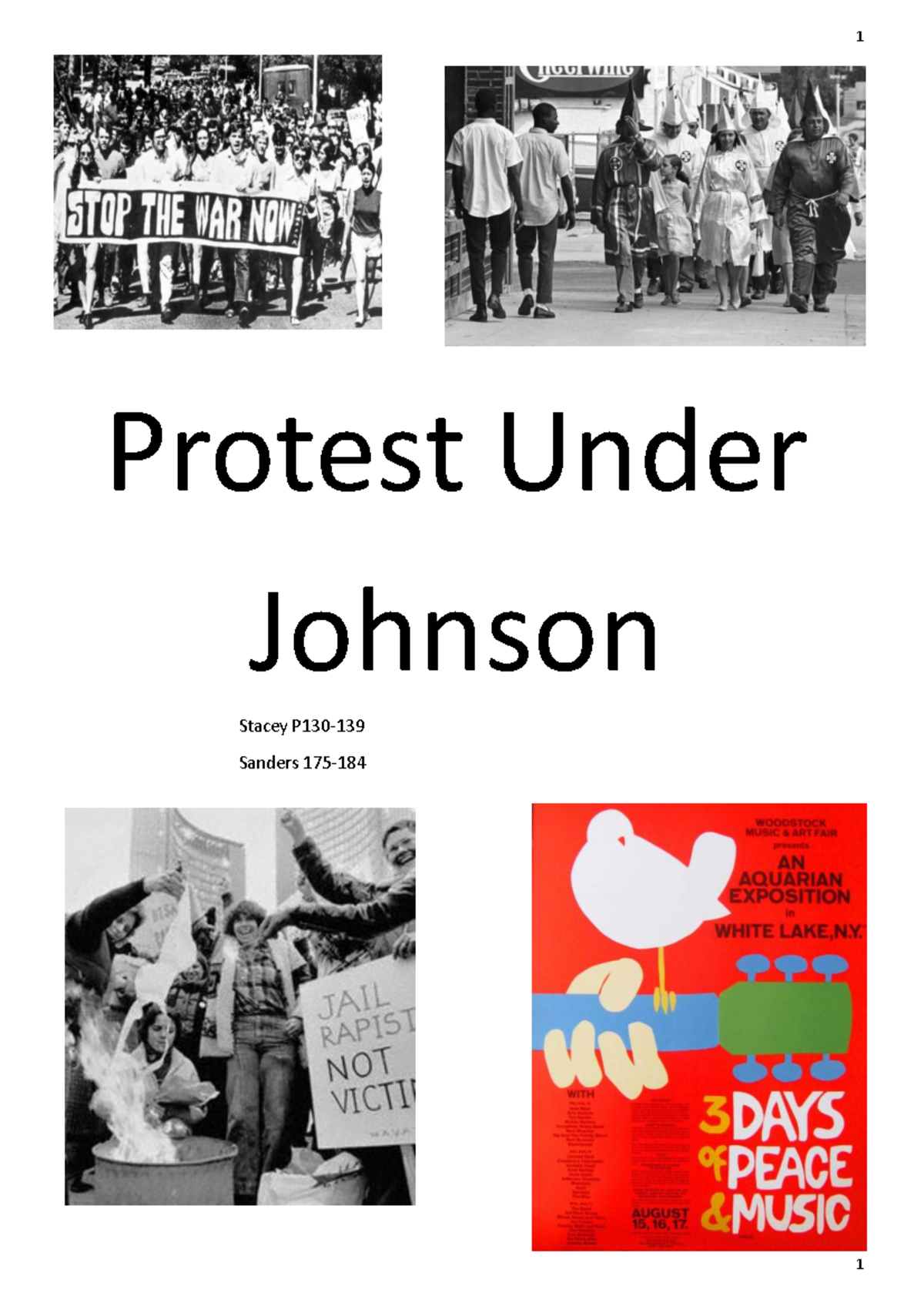 Protests Under Johnson: The 1960s Counterculture Movement - Studocu