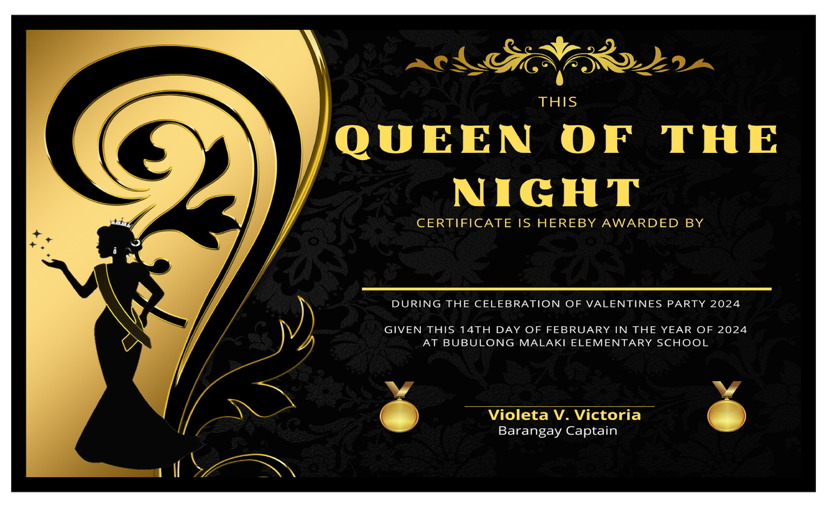 Queen of the night certificate - Bachelor of Special Needs ...