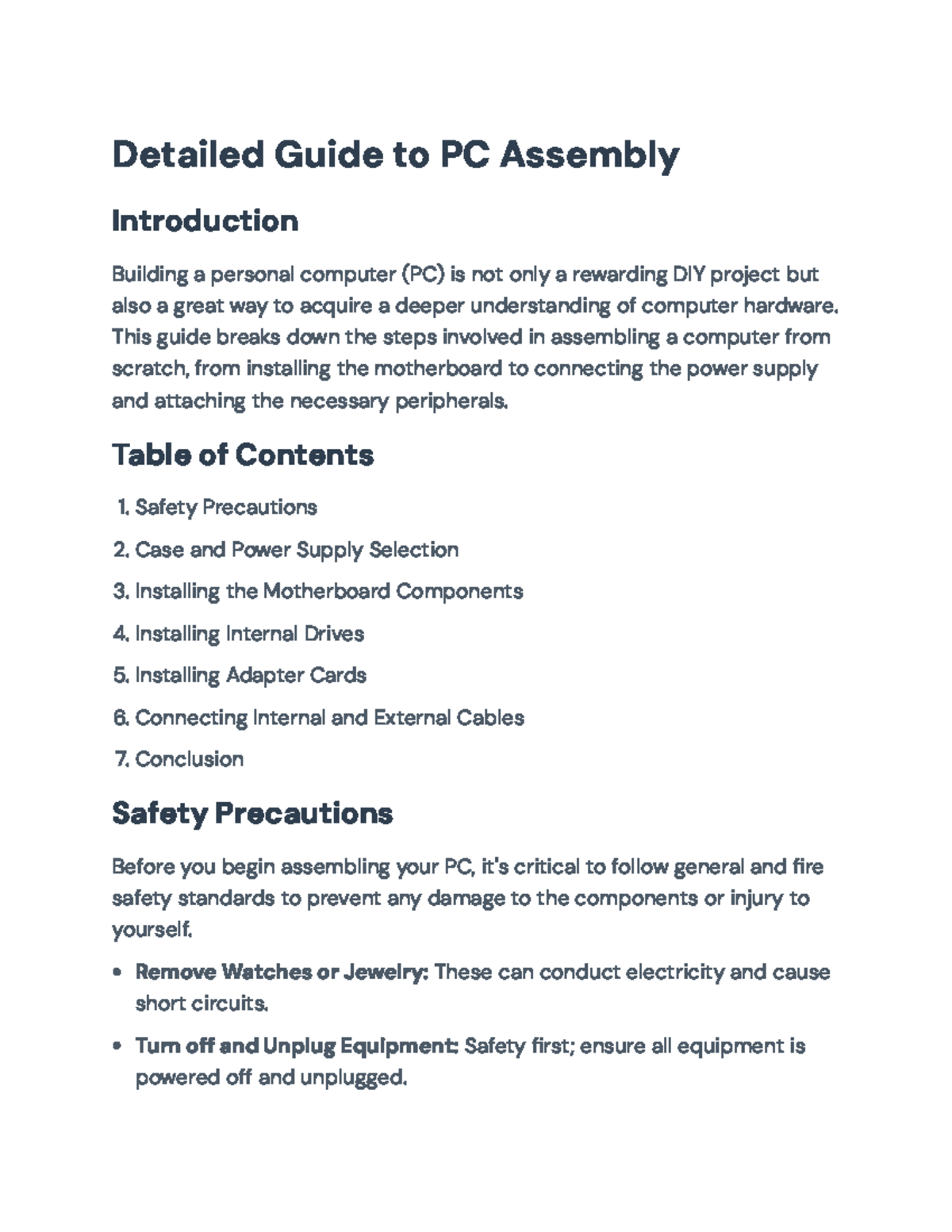Detailed Guide to PC Assembly: Step-by-Step Instructions - Detailed ...