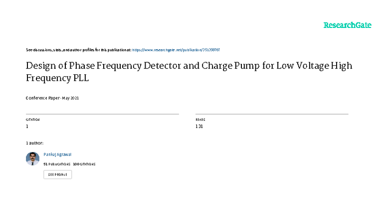 Design of PFD and Charge Pump for Low Voltage High Frequency PLL ...