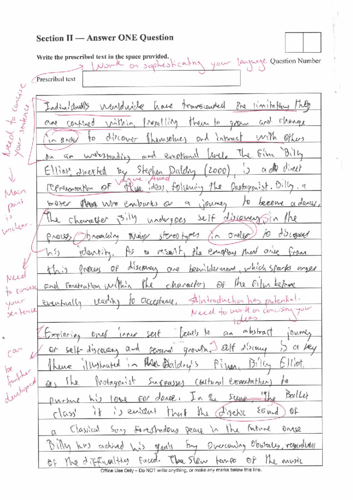 ENG 101: Essay Notes on Self-Discovery in "Billy Elliot" - Studocu