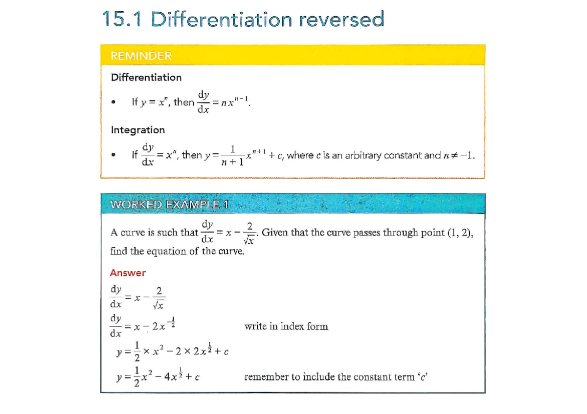 Integration Techniques and Examples - Math 15.1 to 15.8 - Studocu