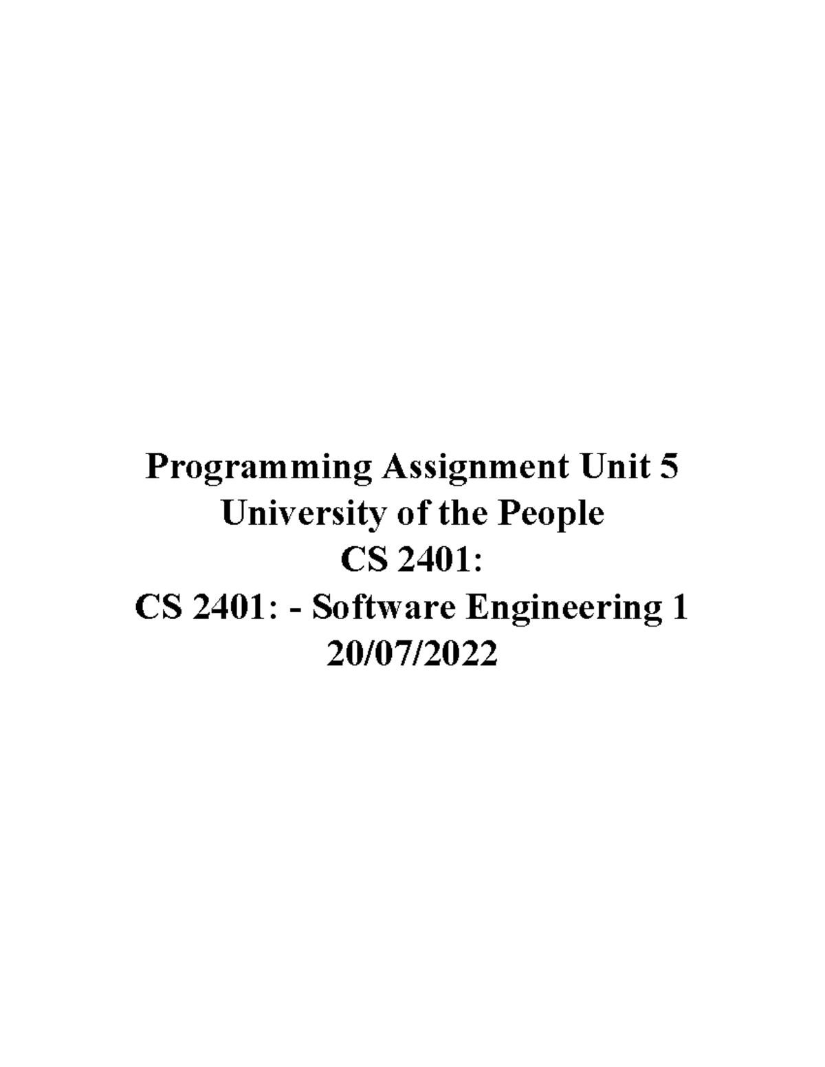 CS 2401 Programming Assignment Unit 5: Triangle Testing Problem - Studocu
