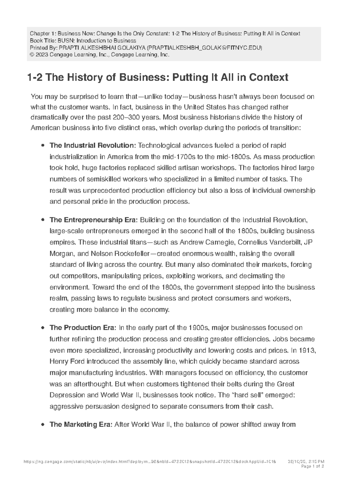 BUSN: Introduction to Business - Chapter 1: The History of Business ...