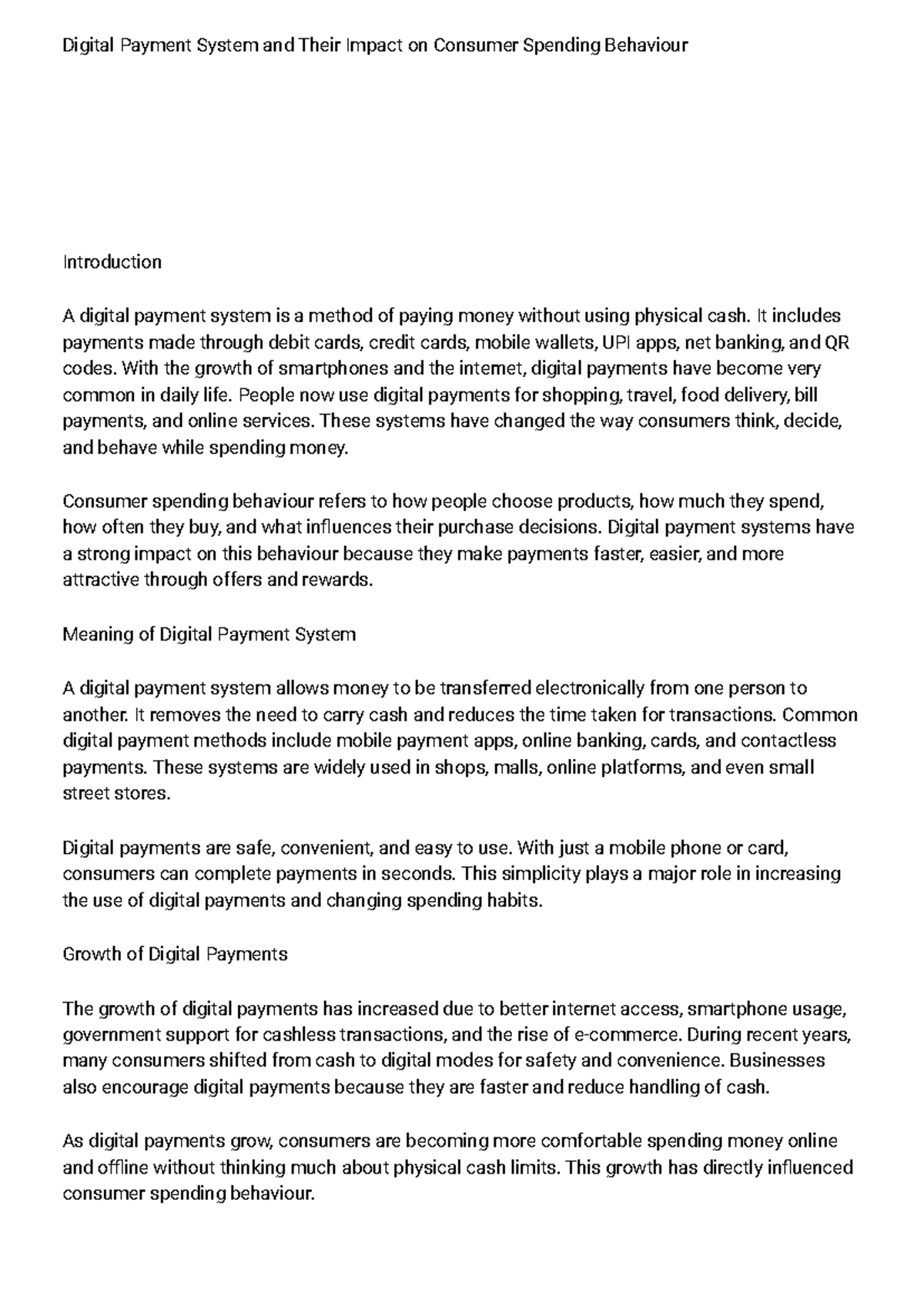 Digital Payment Systems and Their Impact on Consumer Spending Behavior ...