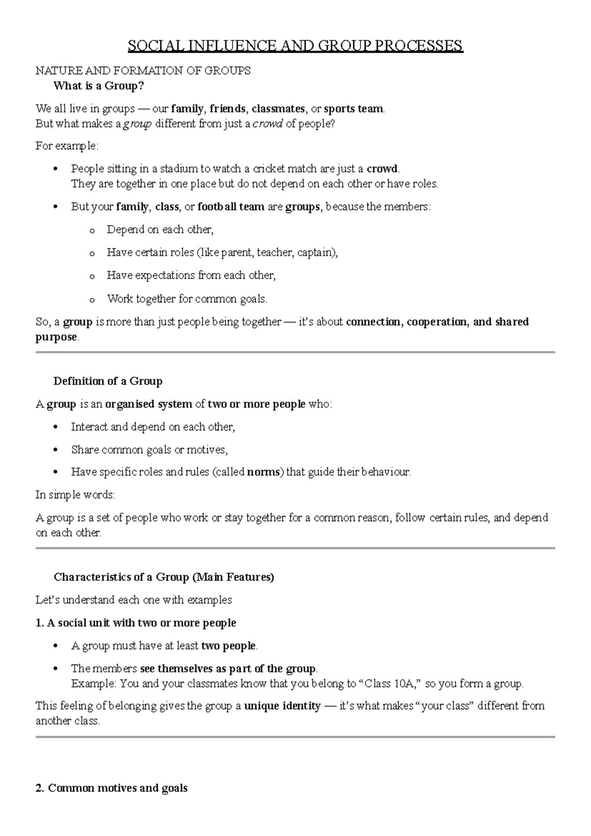 Social Influence and Group Processes: Understanding Group Dynamics ...