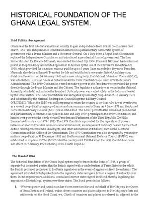 THE Ghana Legal System - Lecture Notes - GHANA LEGAL SYSTEM CHAPTER 1 ...