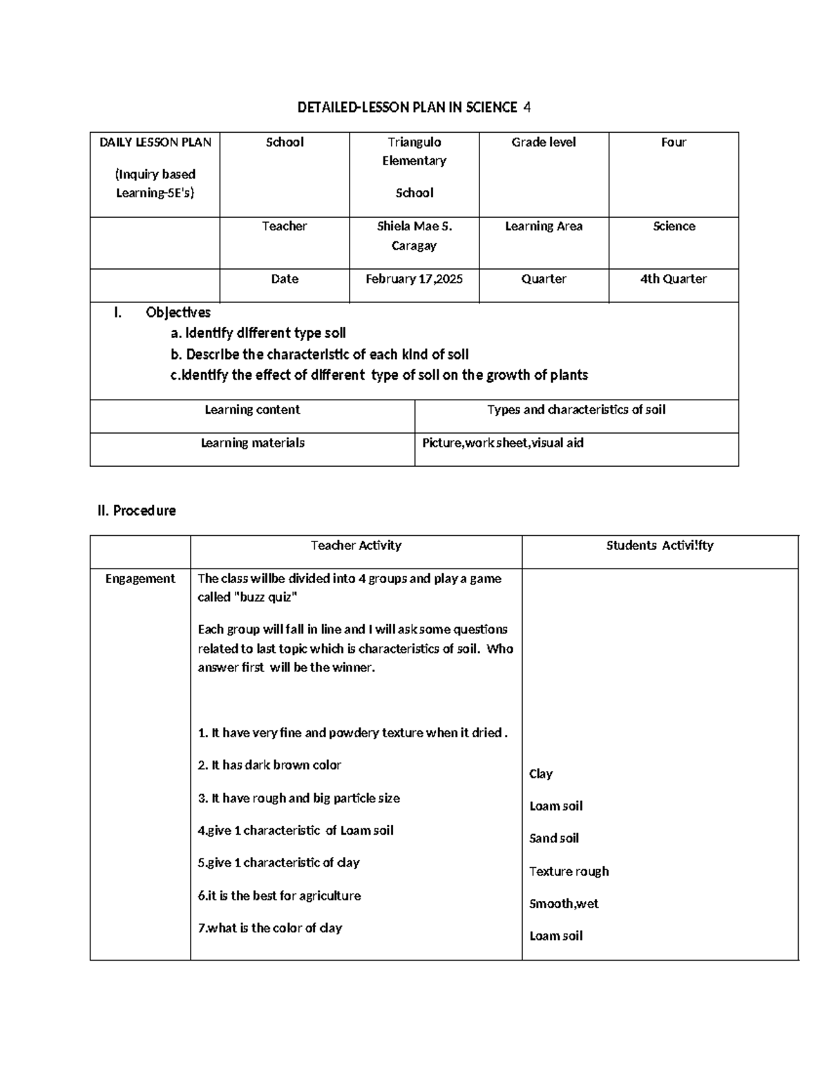 Science 4 plants 2 - Lesson plan - DETAILED-LESSON PLAN IN SCIENCE 4 ...