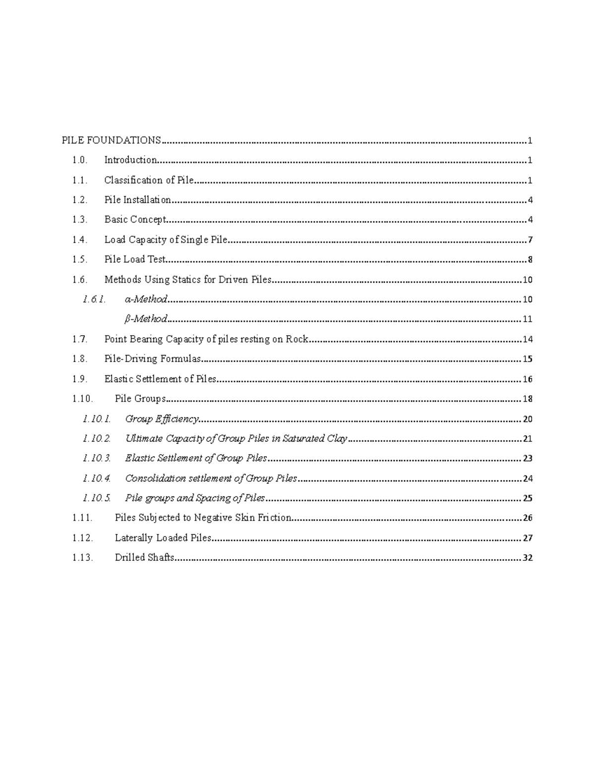 1-Pile Foundations - Lecture Notes on Types and Applications - Studocu