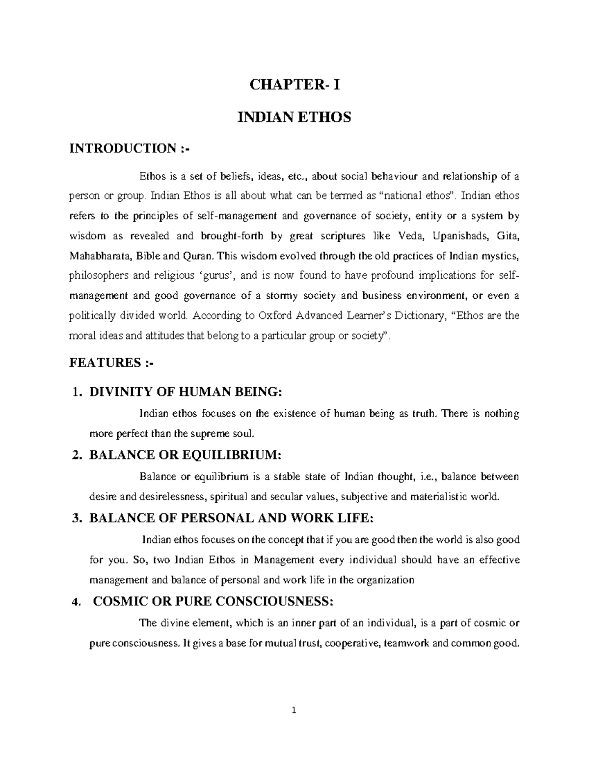 Indian Ethos in Management (IEM): Principles and Implications - Studocu