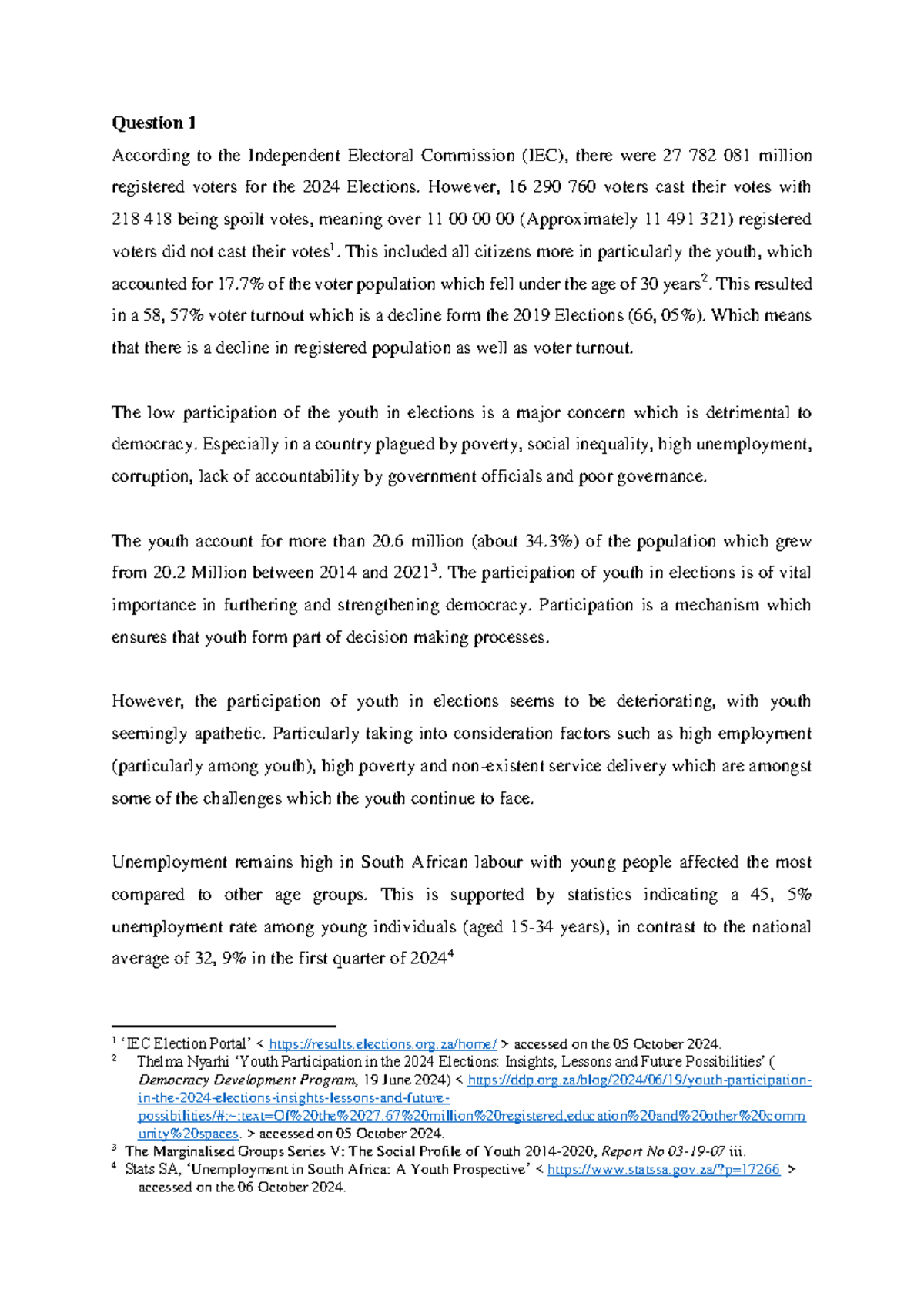 CPD1501 examination (1)-2-9 - Question 1 According to the Independent ...