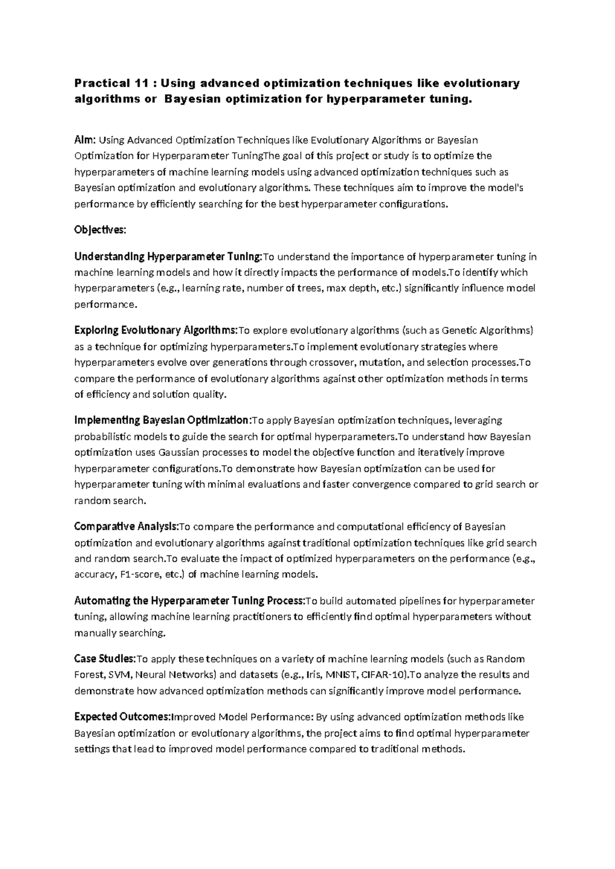 Practical 11: Advanced Optimization Techniques for Hyperparameter ...
