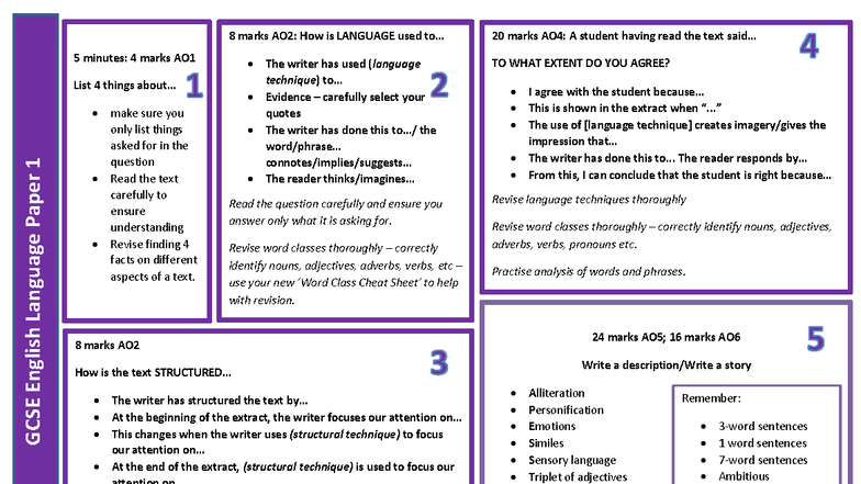 GCSE English Language Paper 1 & 2: Model Answers & Revision Notes - Studocu