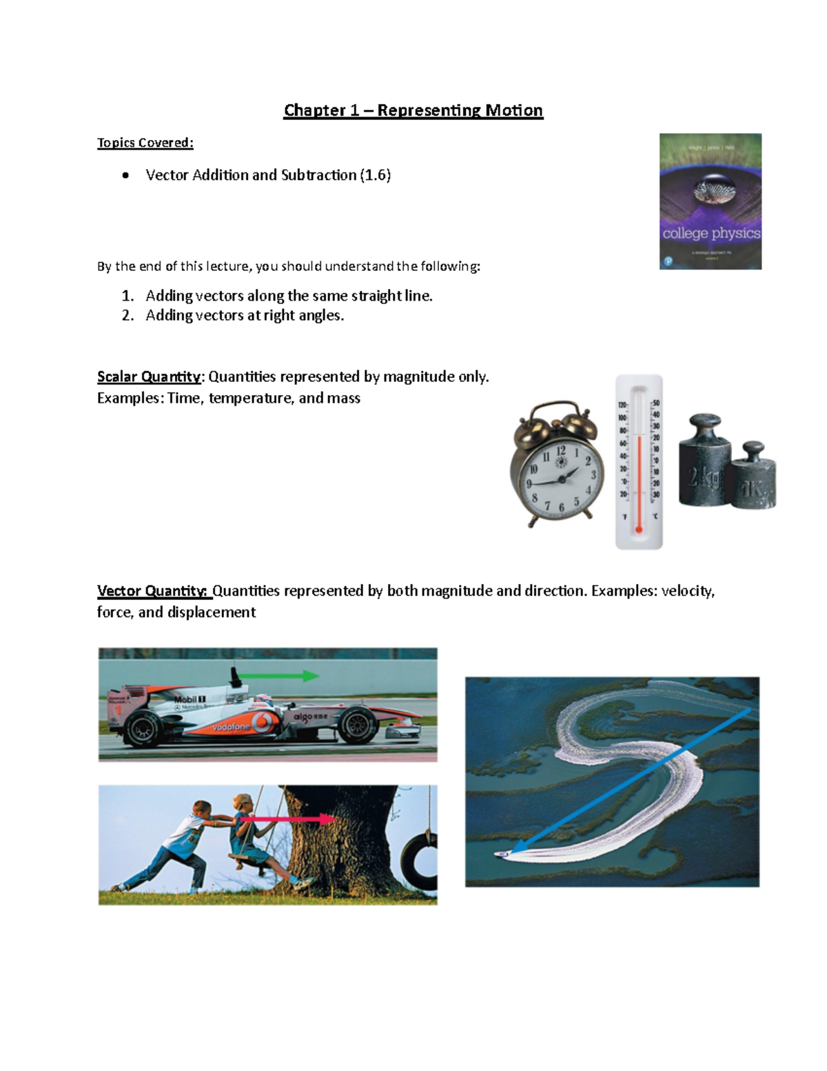 Chapter 1: Vector Addition & Subtraction (Physics 101) - Studocu