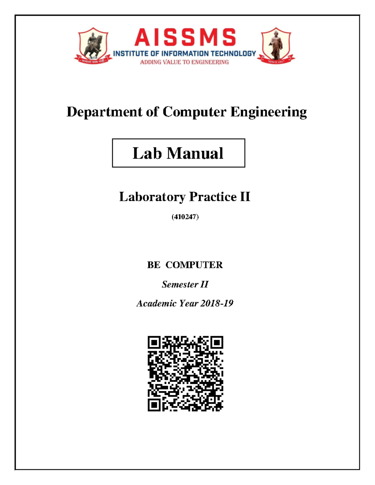 LP-II Lab Manual Final it includes all the assignment - Department of ...