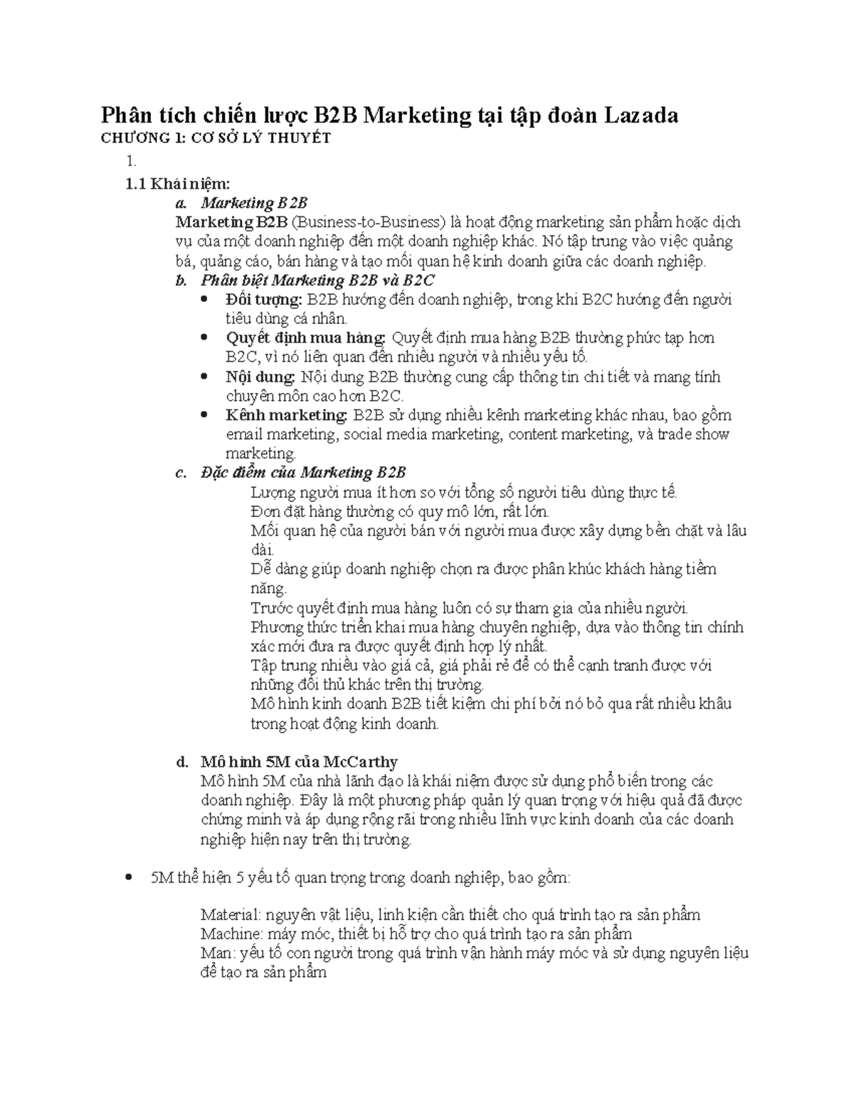 Phân Tích Chiến Lược B2B Marketing Tại Lazada: Hướng Dẫn Chi Tiết - Studocu