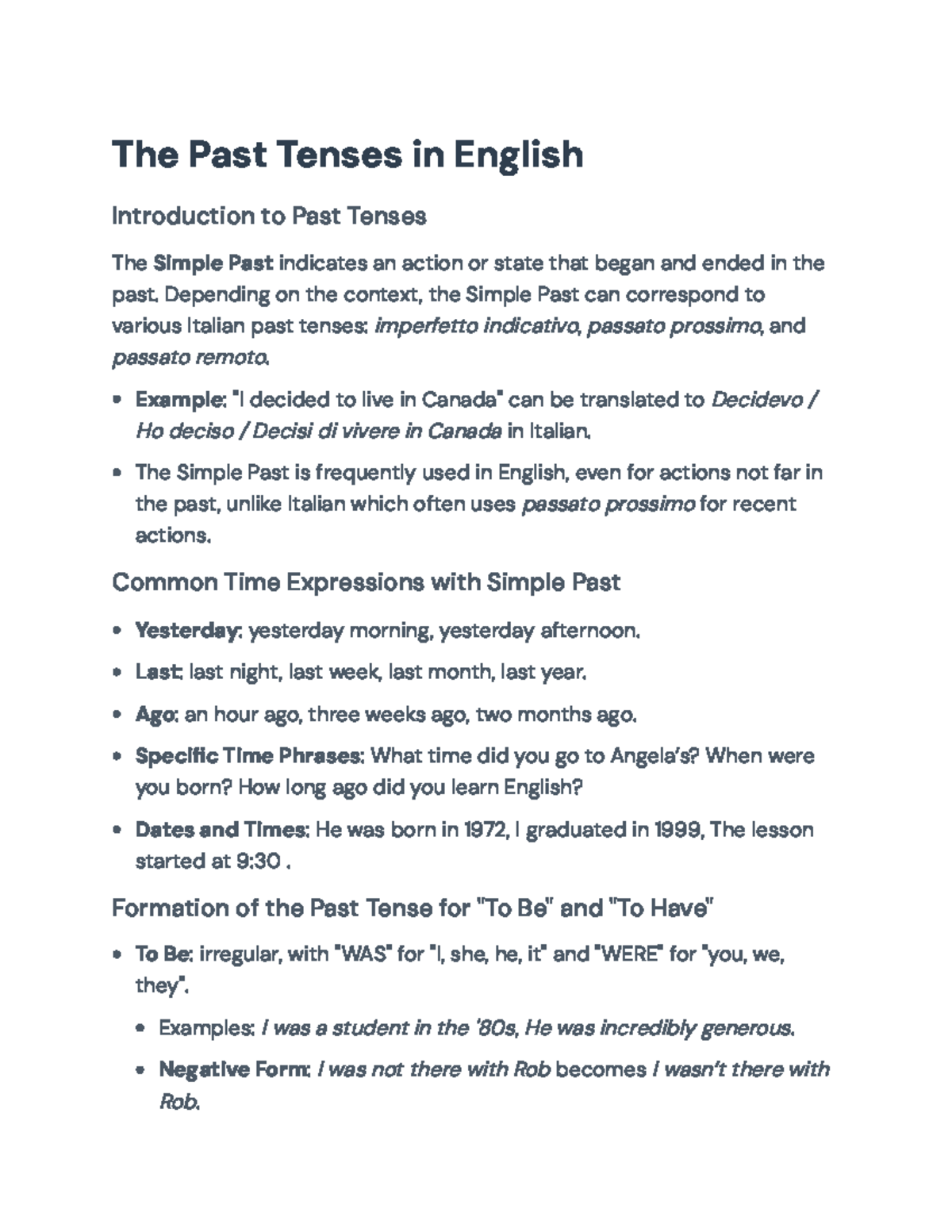 Understanding and Using Past Tenses in English: A Guide - The Past ...