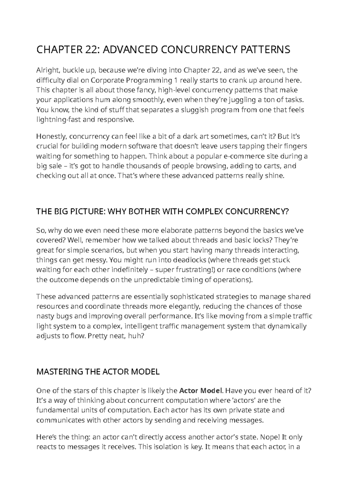 CHAPTER 22 REVIEW: MASTERING ADVANCED CONCURRENCY PATTERNS - Studocu