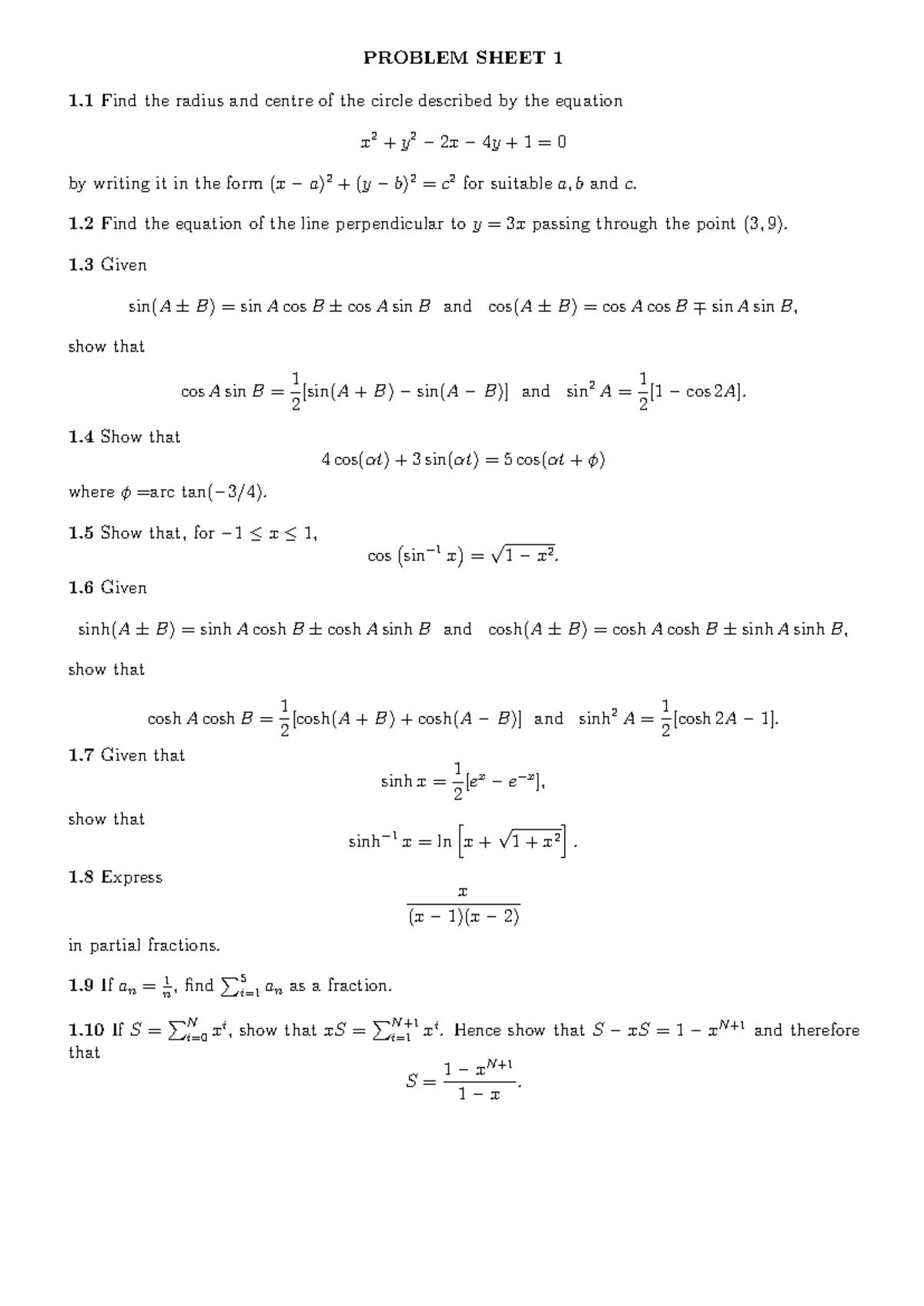 Mathematics Study Guide: Calculus, Differential Equations & Vectors ...