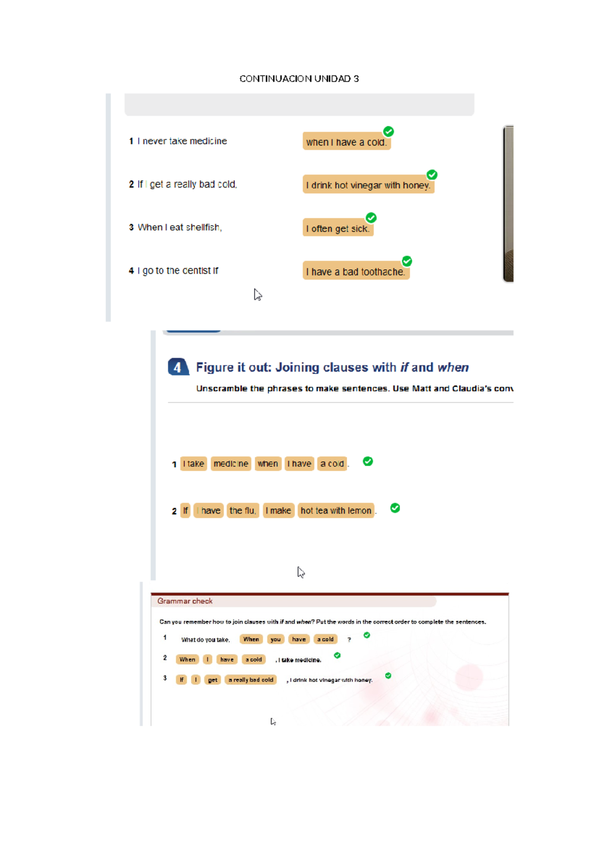 Unidad 3: Uniendo Cláusulas con "Si" y "Cuando" - Ejercicios y ...