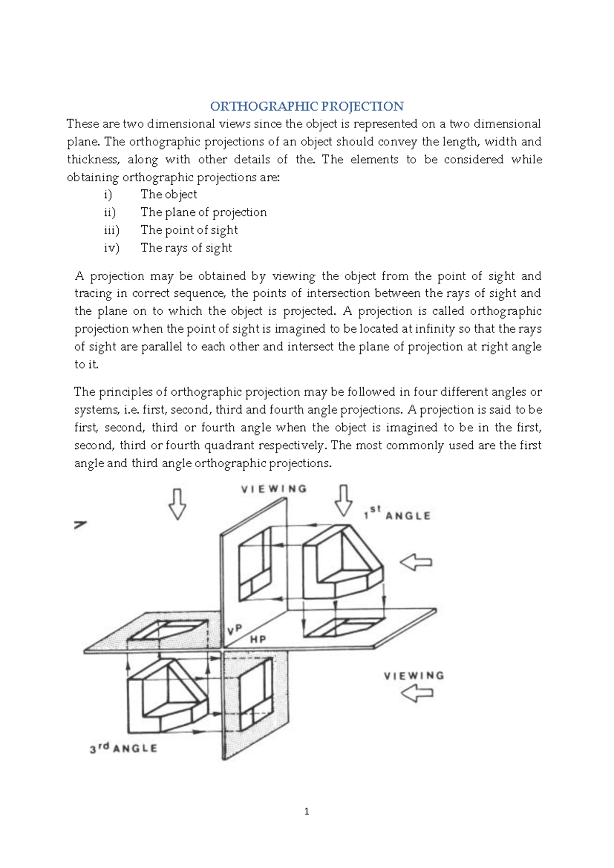 7 Orthographic Projection: Understanding 2D Views and Techniques - Studocu
