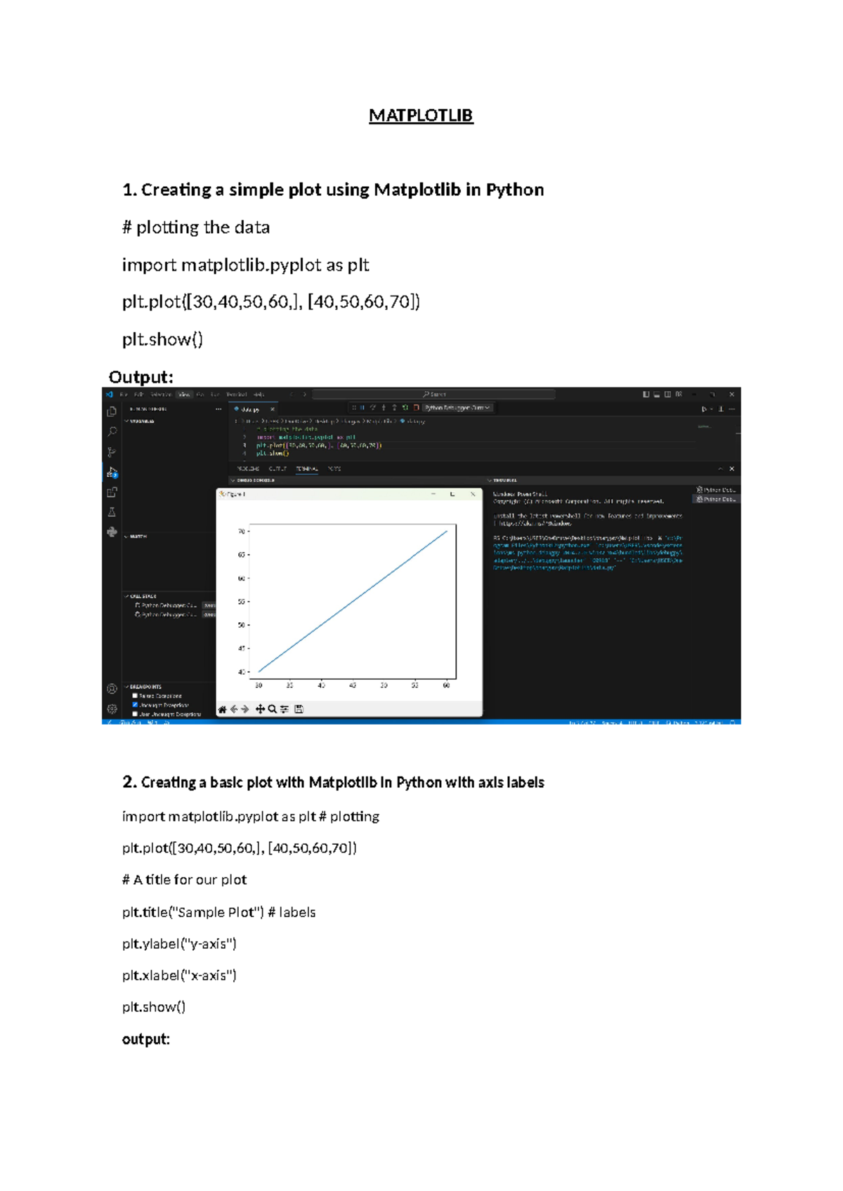 Matplotlib Basics: Simple Plots, Bar & Pie Charts in Python - Studocu