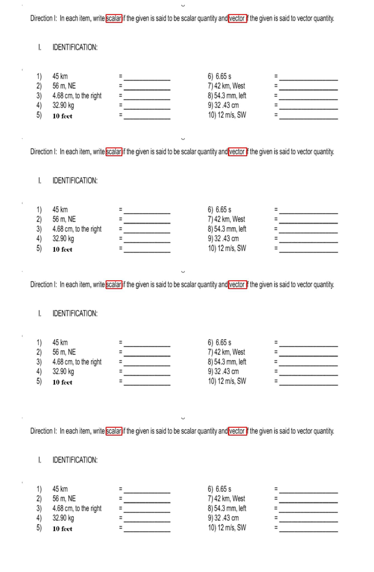 Quiz 2: Scalar and Vector Quantities Identification in Science 7 - Studocu