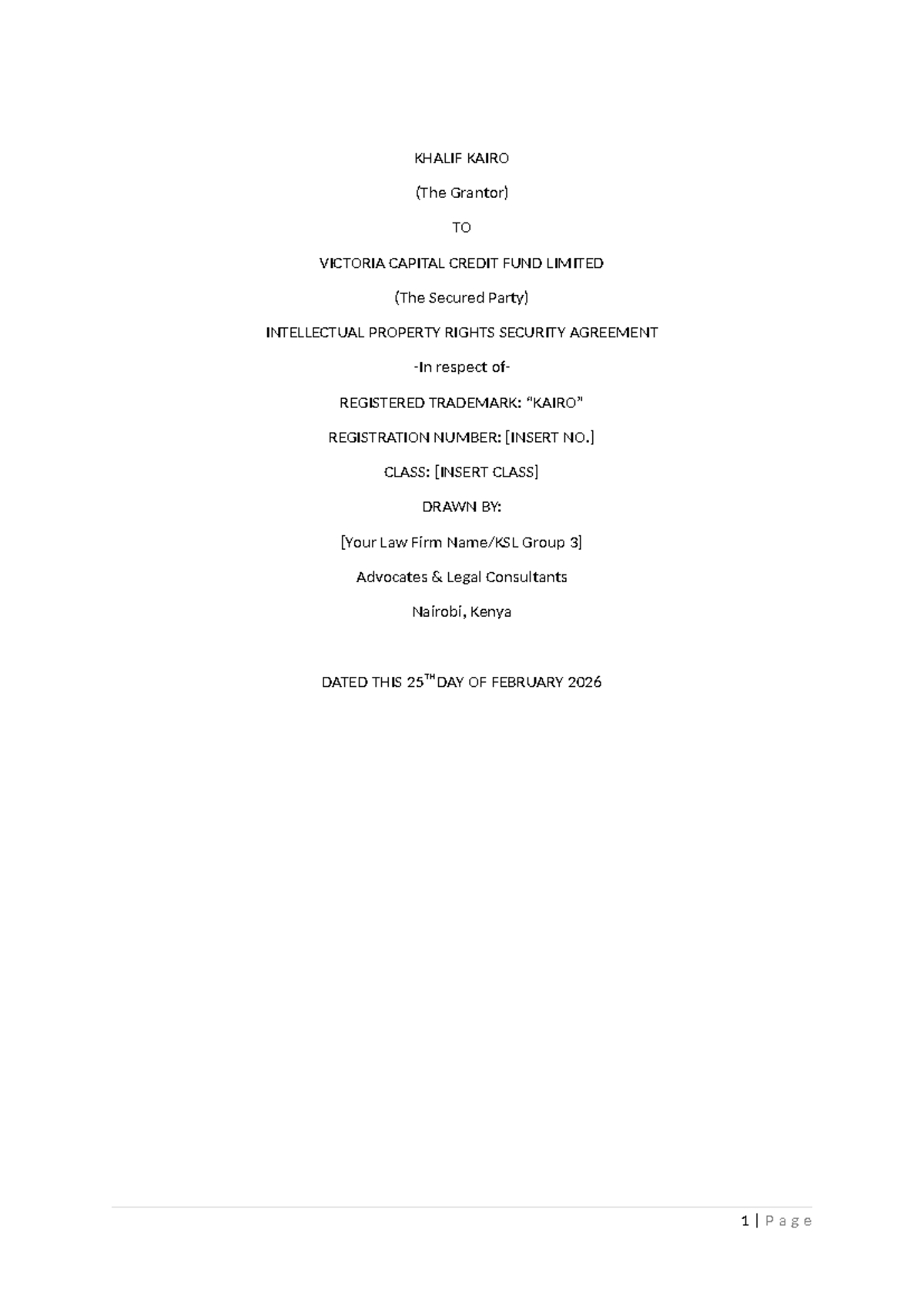 Intellectual Property Rights Security Agreement - KPR 2026 - Studocu