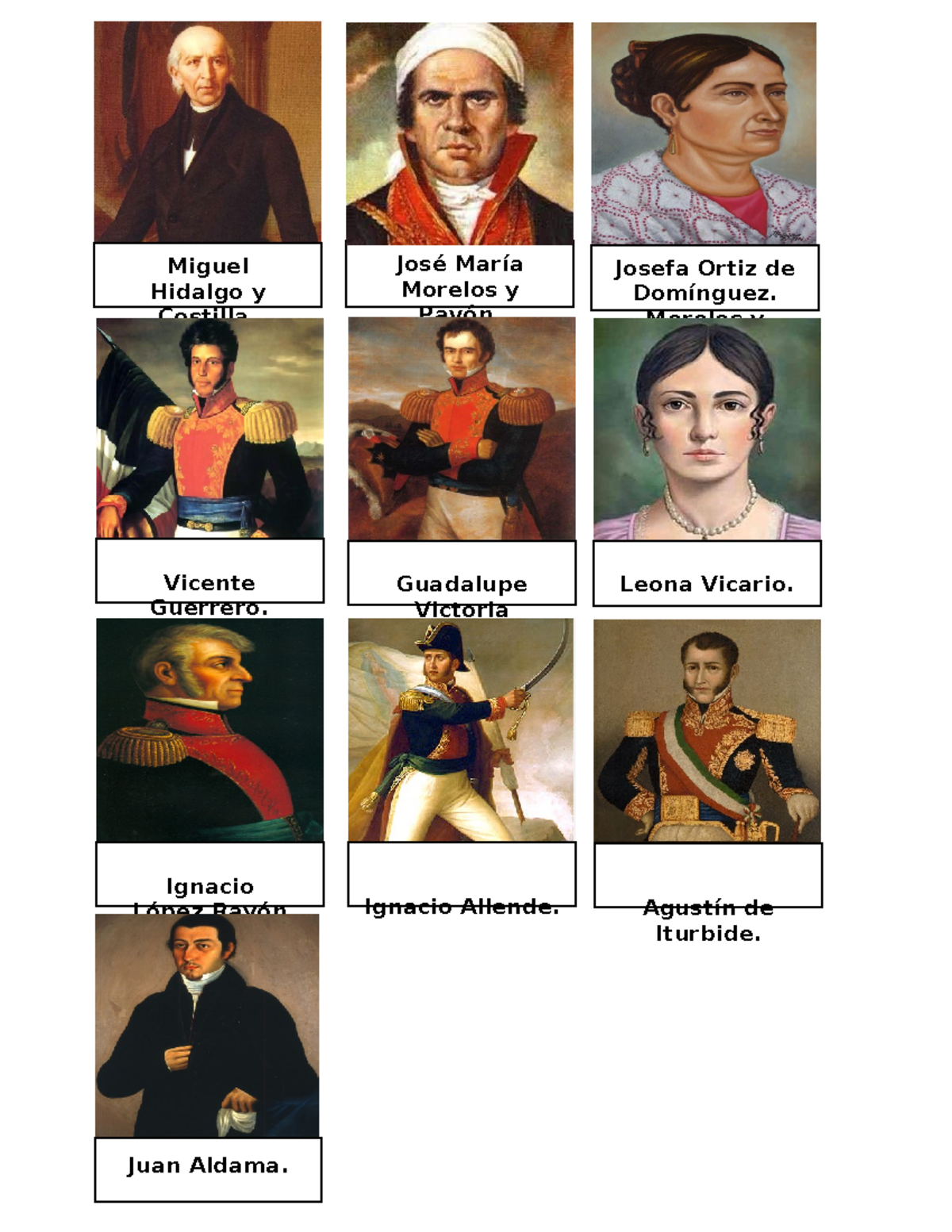 Héroes de la Independencia: Figuras Clave en la Lucha por México - Studocu