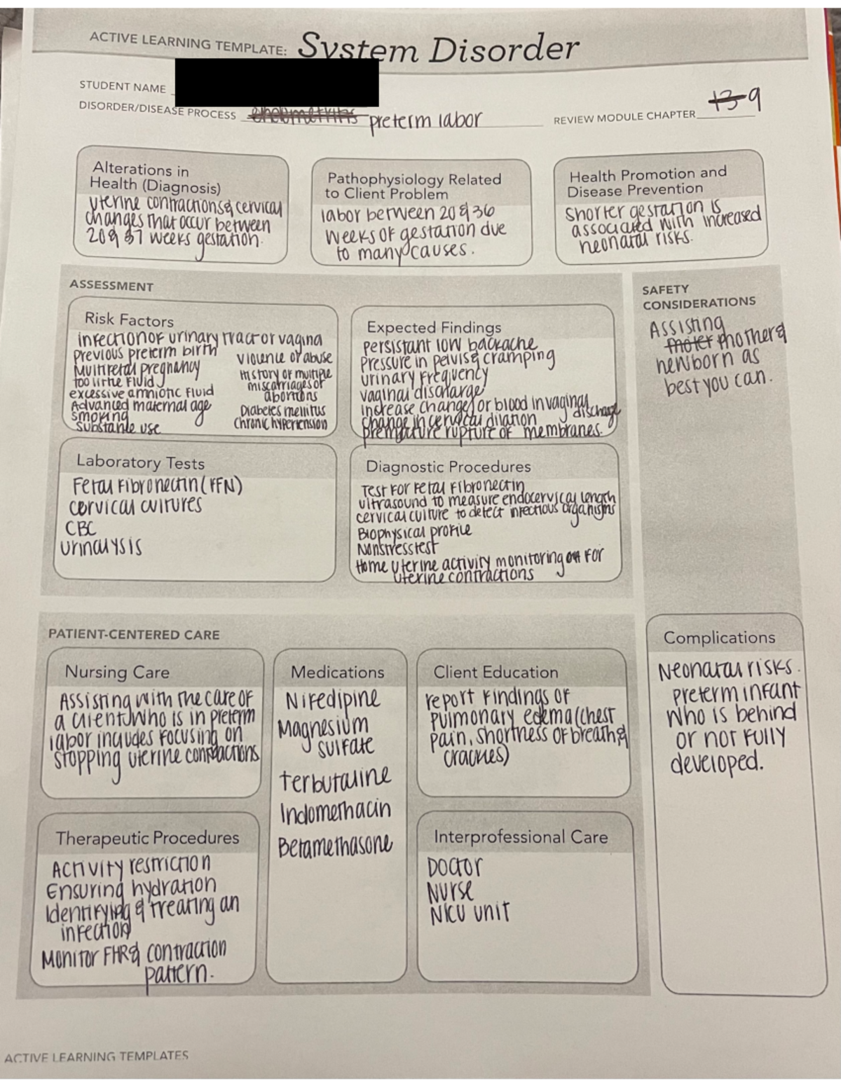 ATI 414 Preterm Labor: Review Module on Pathophysiology & Care - Studocu