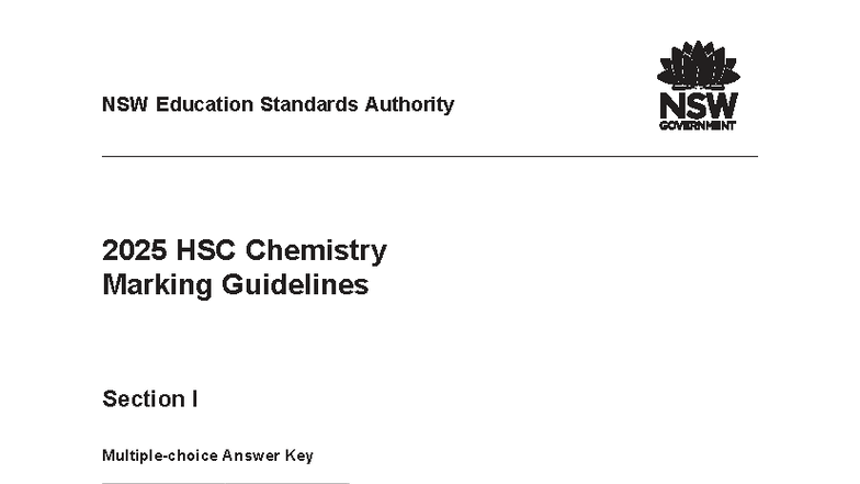 2025 HSC Chemistry Marking Guidelines: Comprehensive Answer Key - Studocu