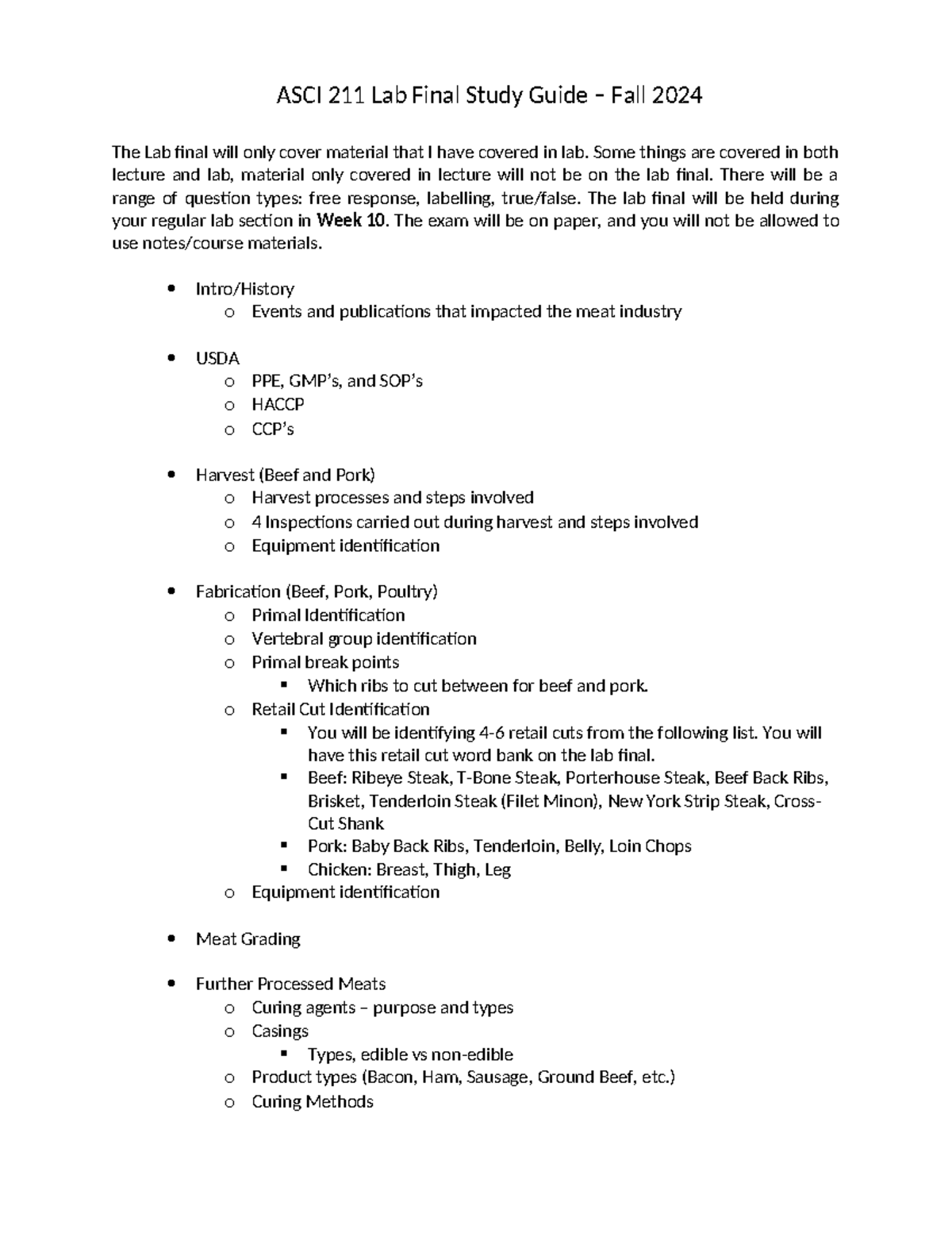 ASCI 211 Lab Final Study Guide F24 - Some things are covered in both ...