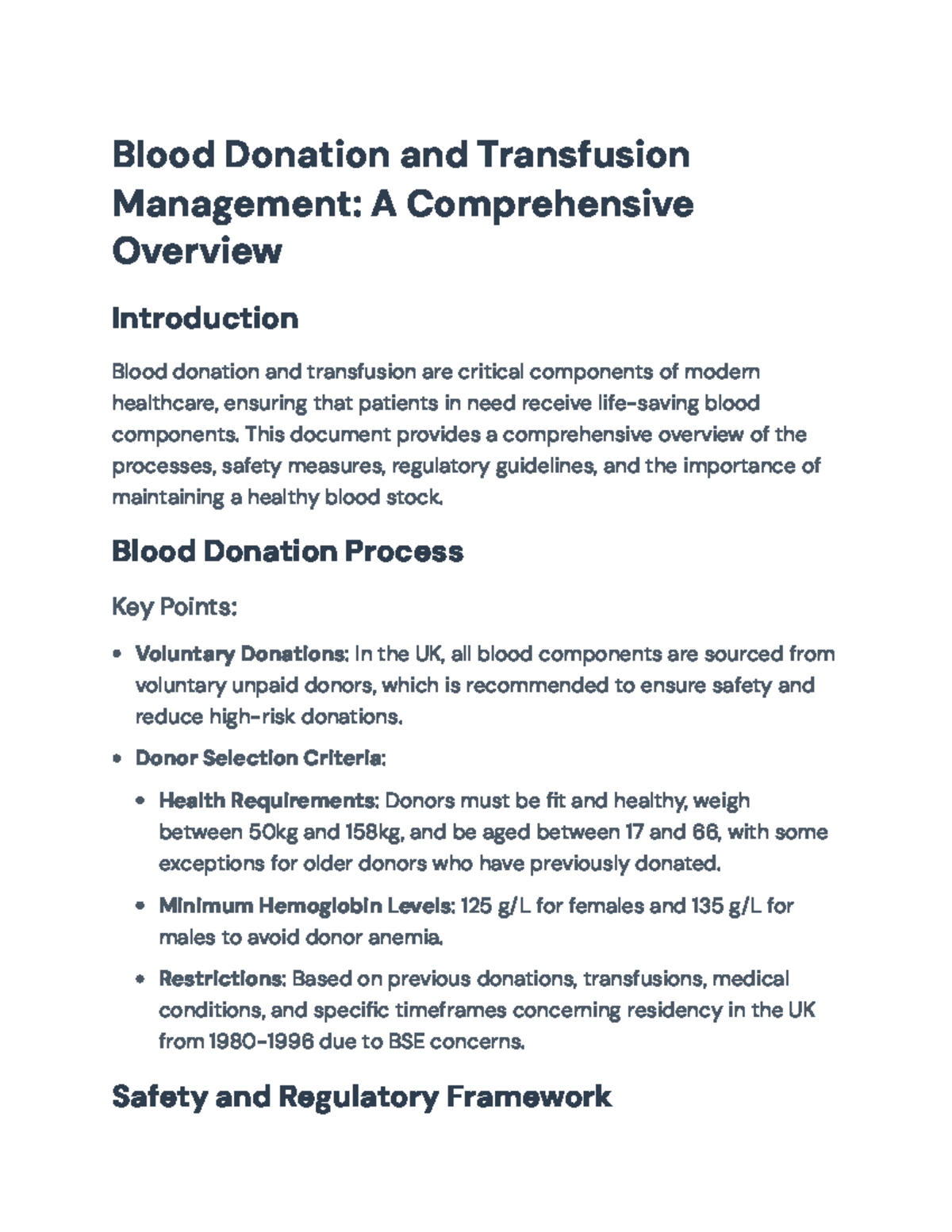 Blood Donation and Transfusion Management: Comprehensive Overview - Blood Donation and ...