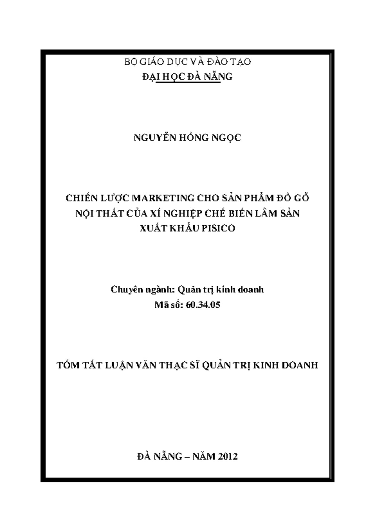 Tailieuxanh tomtat 30 8183 - B GIÁO DC VÀ ÀO TO I H C À N NG NGUY N H NG NG C CHI N L C ...