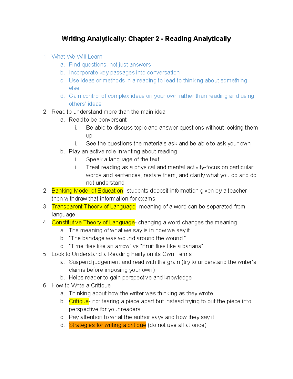 Writing Analytically - Chapter 2: Understanding and Engaging Texts ...
