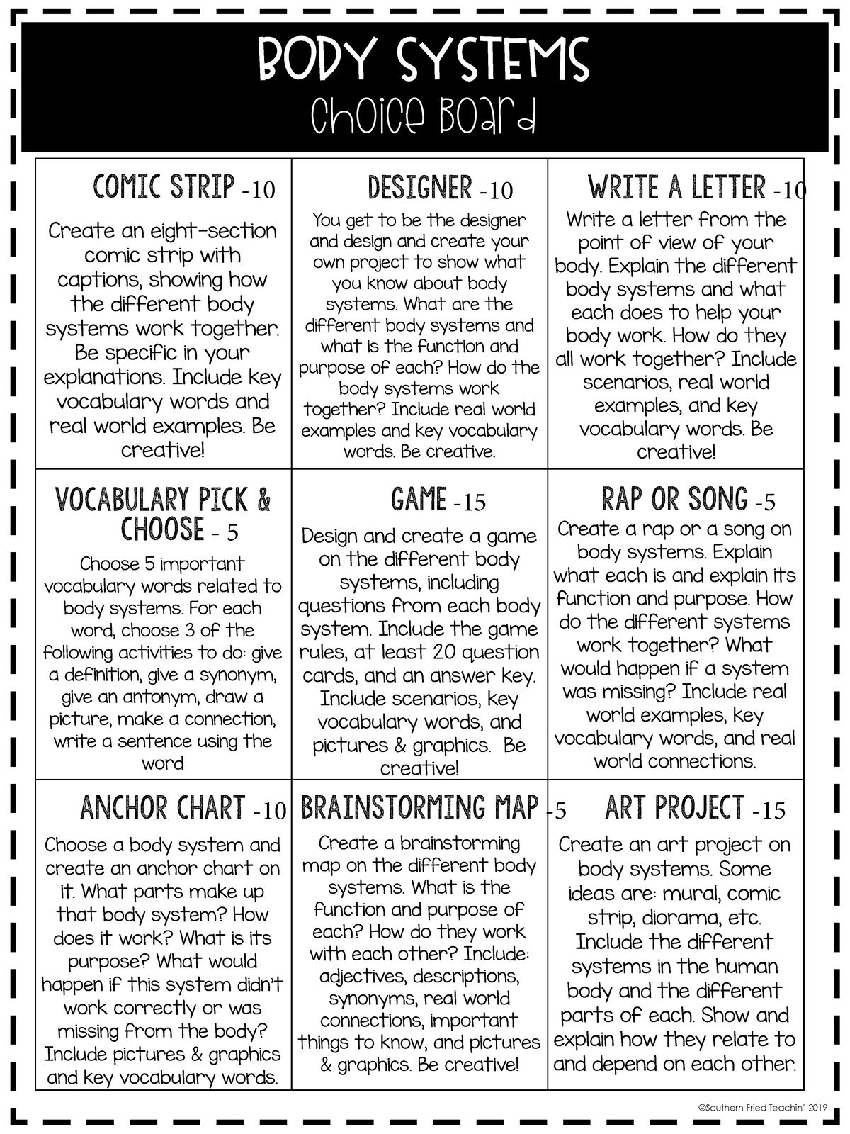 Body Systems Vocabulary Words